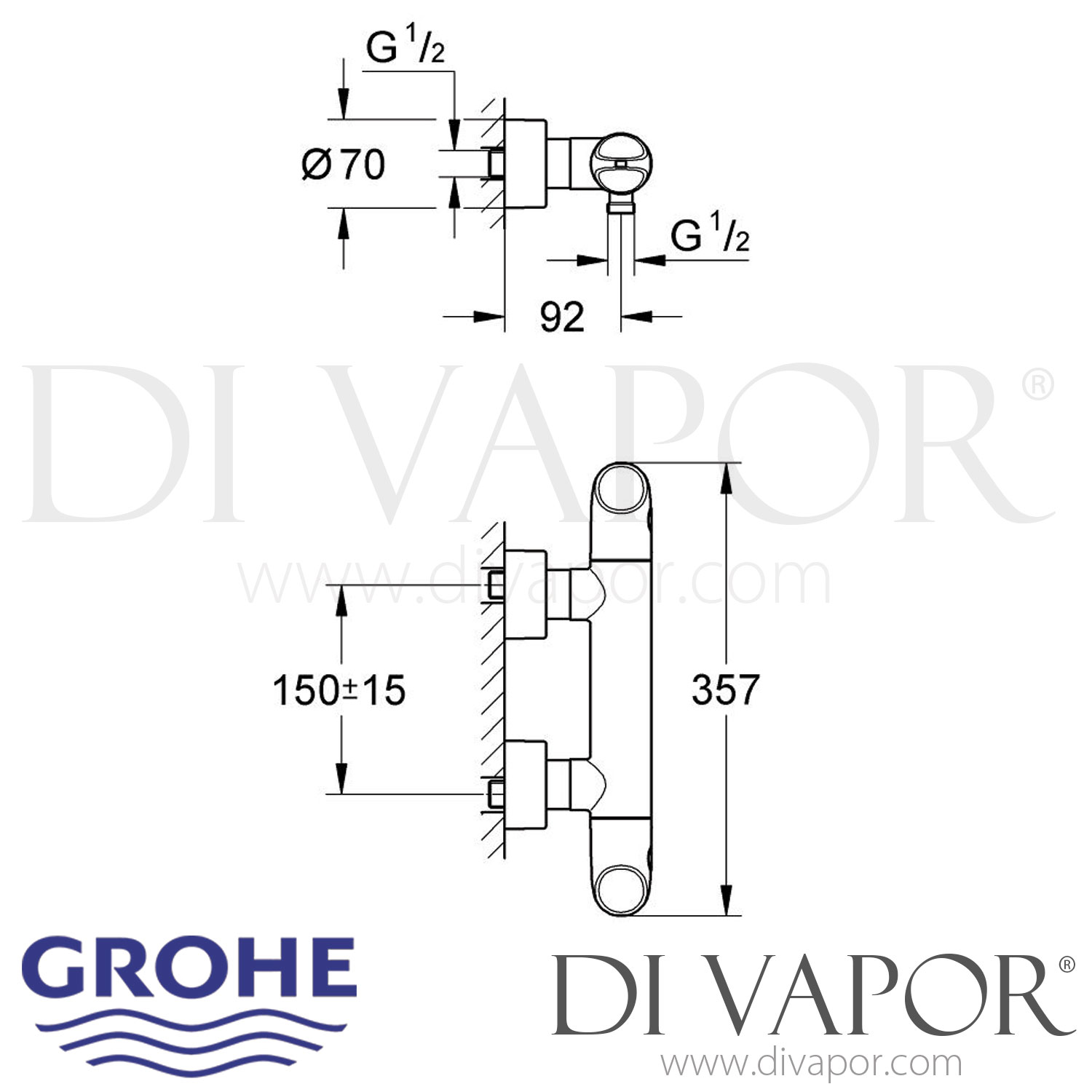 Grohe 34330000 Veris Thermostat Shower Mixer Spare Parts