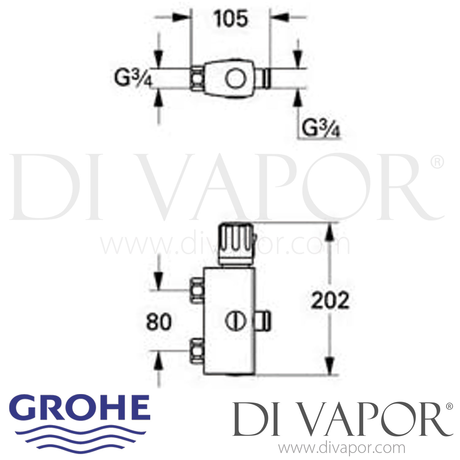 Grohe 34361000 Automatic 2000 Compact Thermostatic Mixer Spare Parts