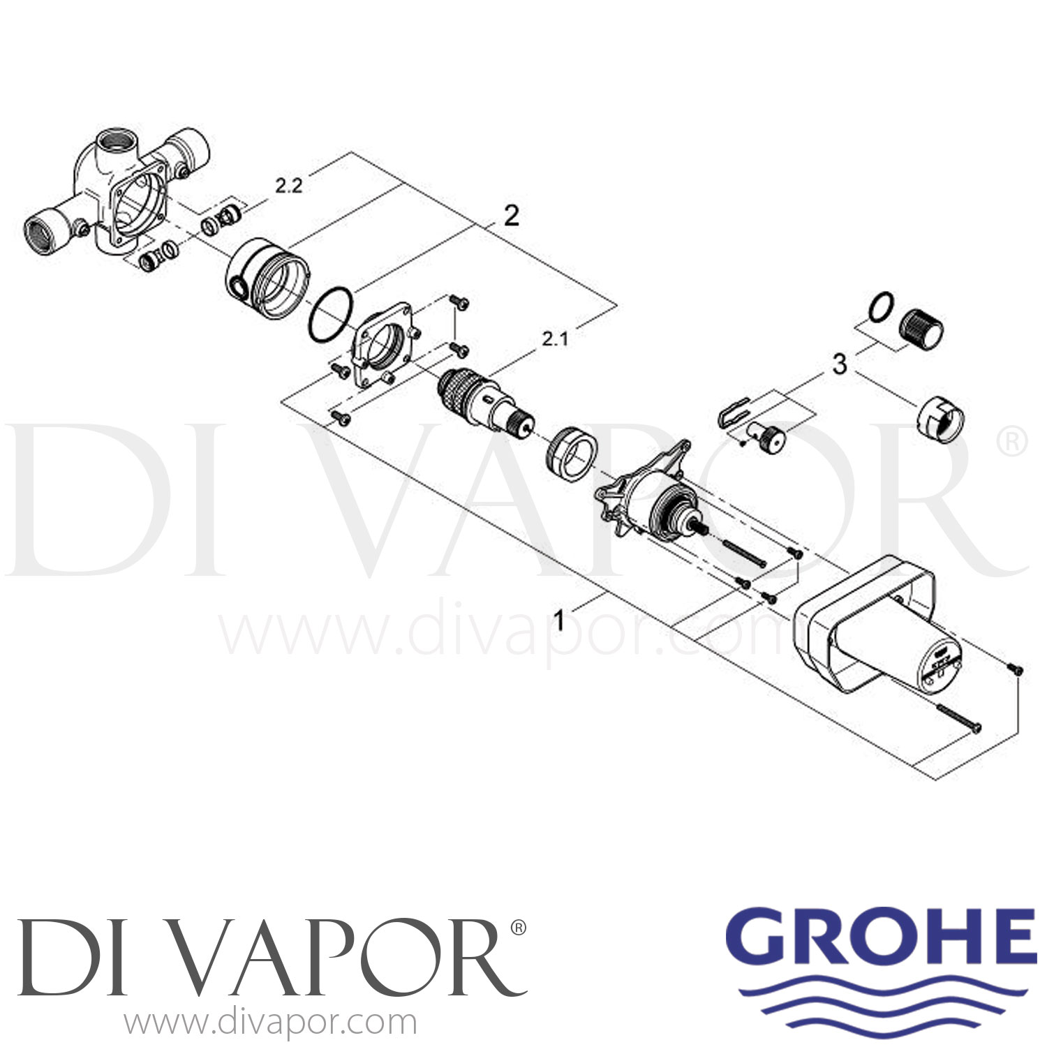 Grohe 34397000 Grohtherm (3/4 Inch) Thermostat Rough-In Valve Spare Parts
