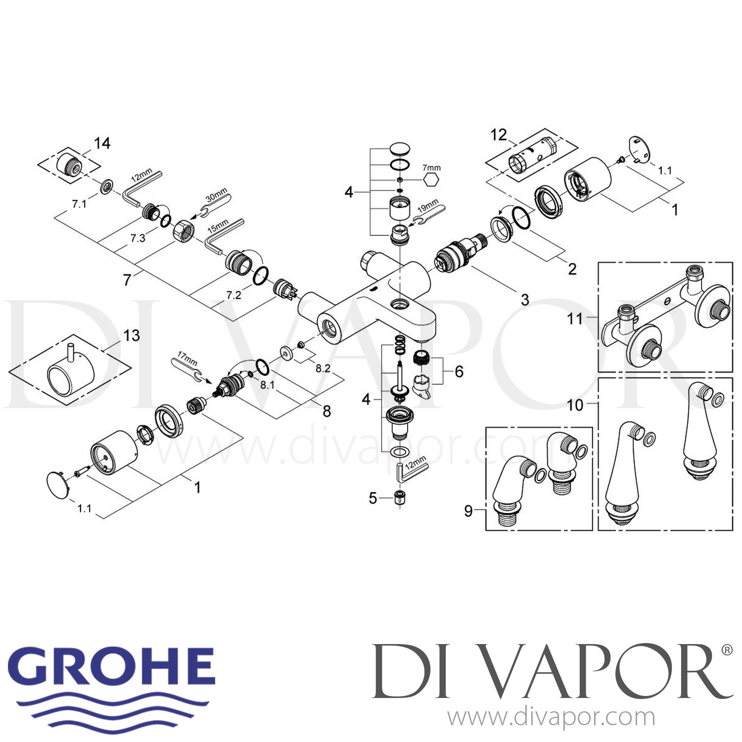 Grohe Grohtherm 1000 Cosmopolitan Thermostatic Bath Shower Mixer - 2011 ...