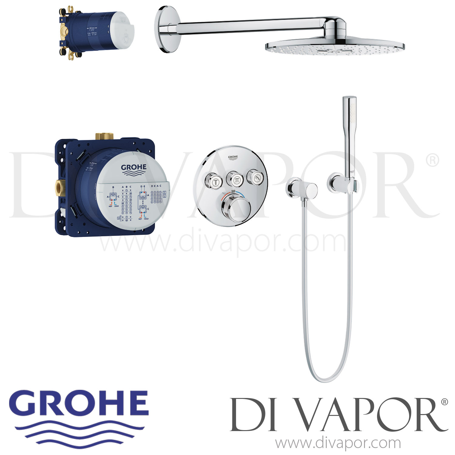 Grohe 34705000 Grohtherm SmartControl Perfect Shower Set with ...