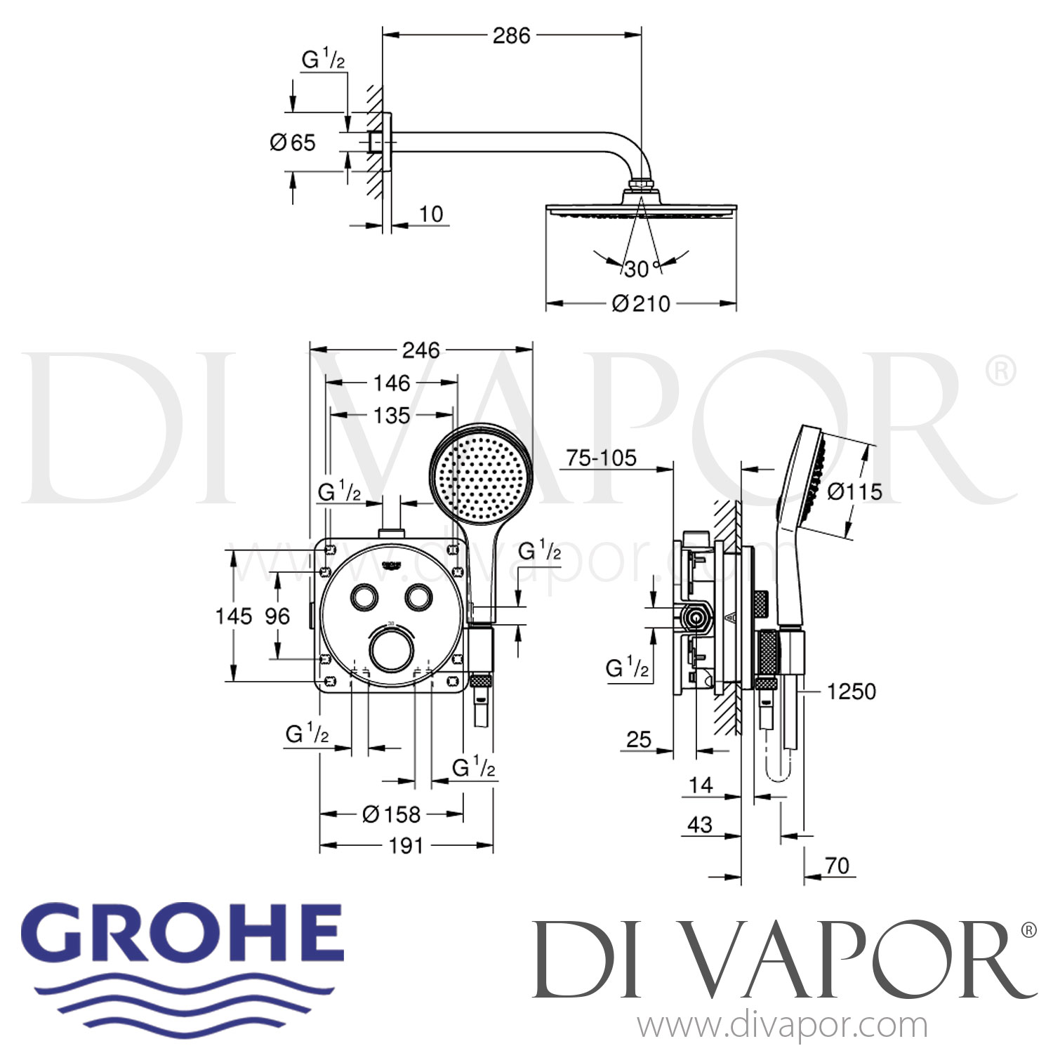 Grohe 34743000 Grohtherm SmartControl Perfect Shower Set Spare Parts