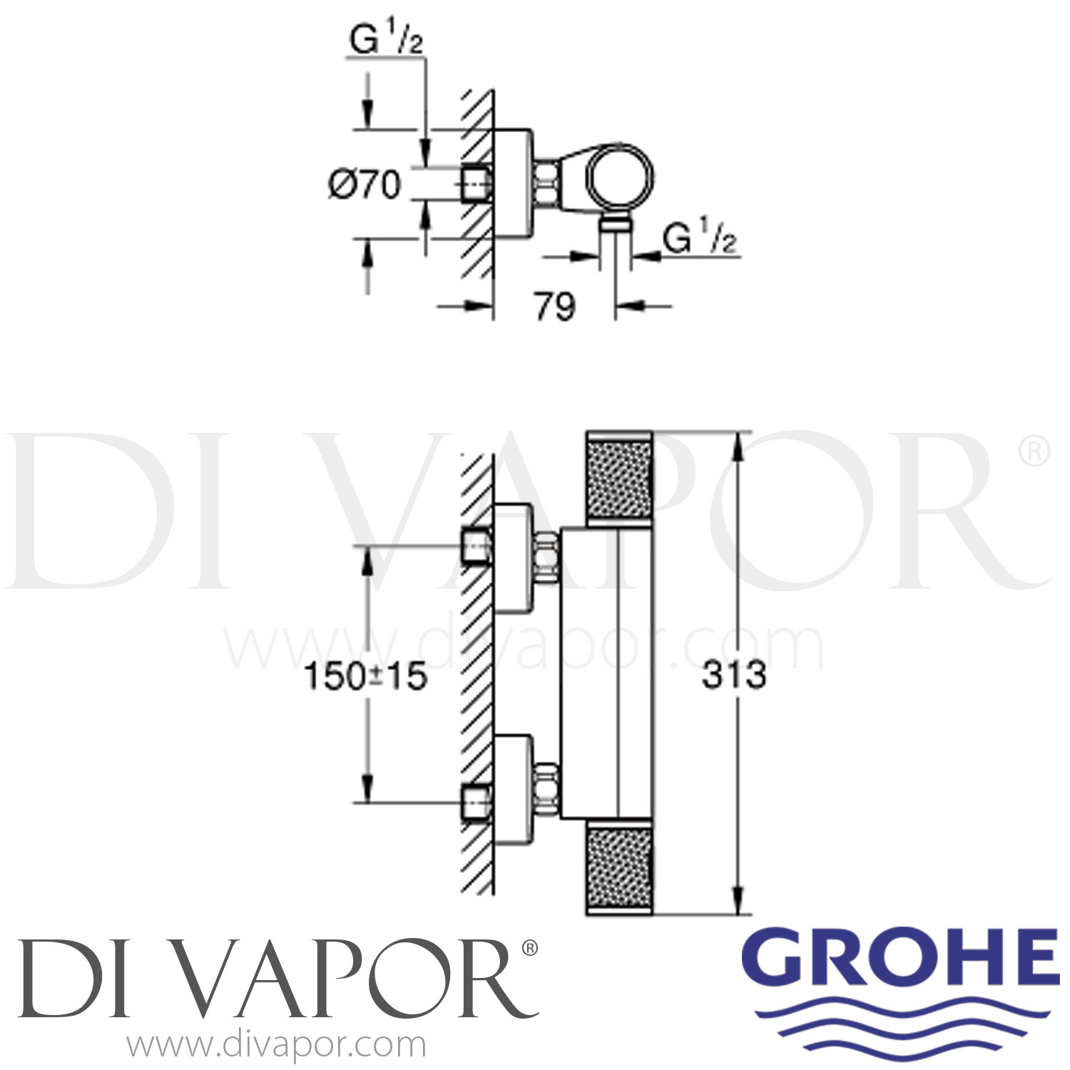 Grohe 34776000 Grohtherm 1000 Performance Shower Spare Parts