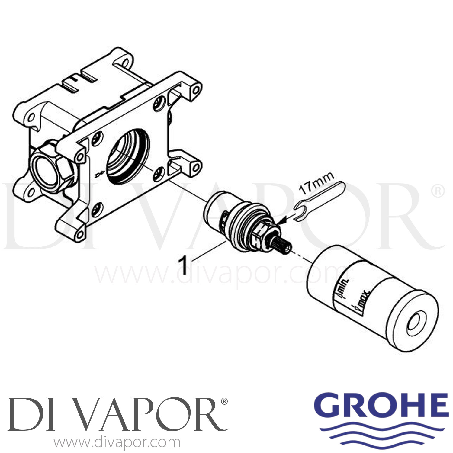 Grohe 35028000 Rapido C Rough-In for Single Volume Control Spare Parts
