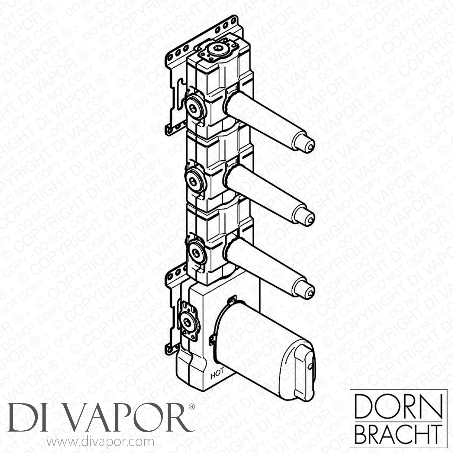 Dornbracht Concealed Part for xTool Thermostat Module with Three valves ...