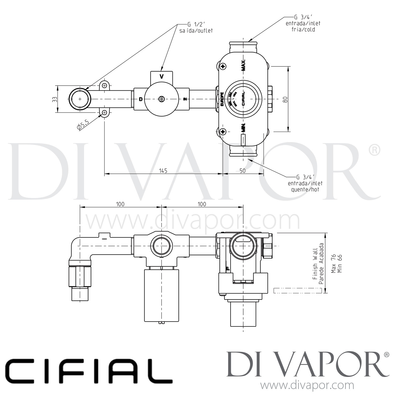 Cifial 3582122 Techno 251 Built-In Valve 2 Outlets Spare Parts