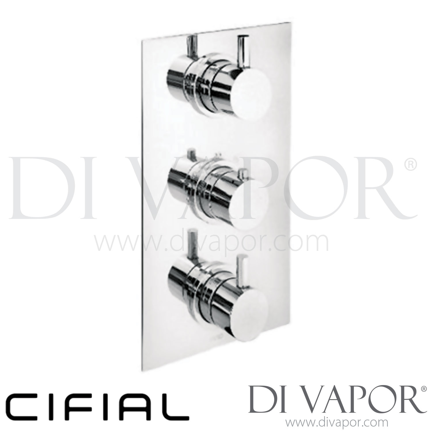 Cifial 35836TH Techno 465 Built-In Wall Thermostatic Shower 3 Outlets ...