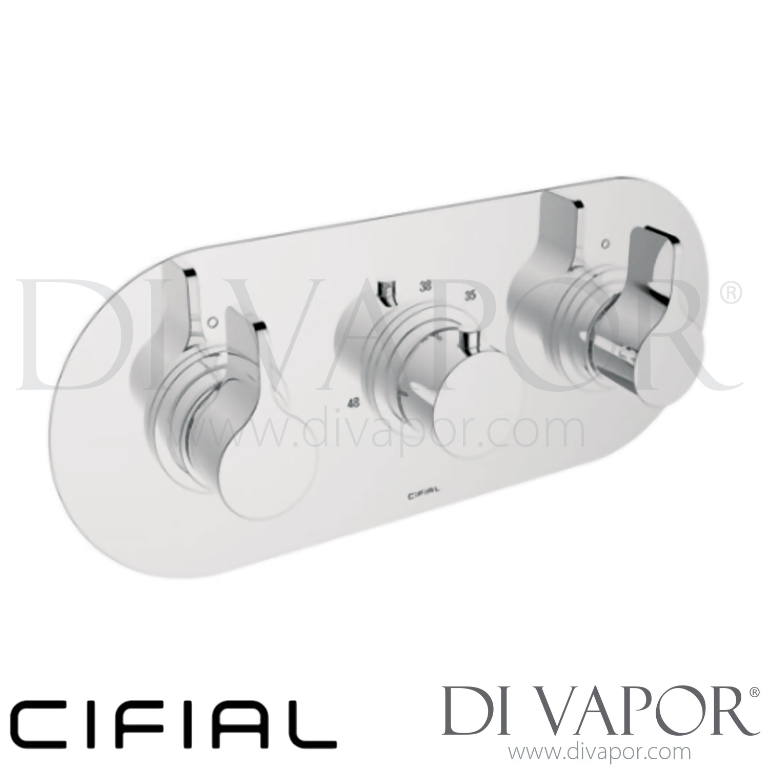 Cifial 35837T2-625 Techno 251 Built-In Wall Thermostatic Shower 2 ...