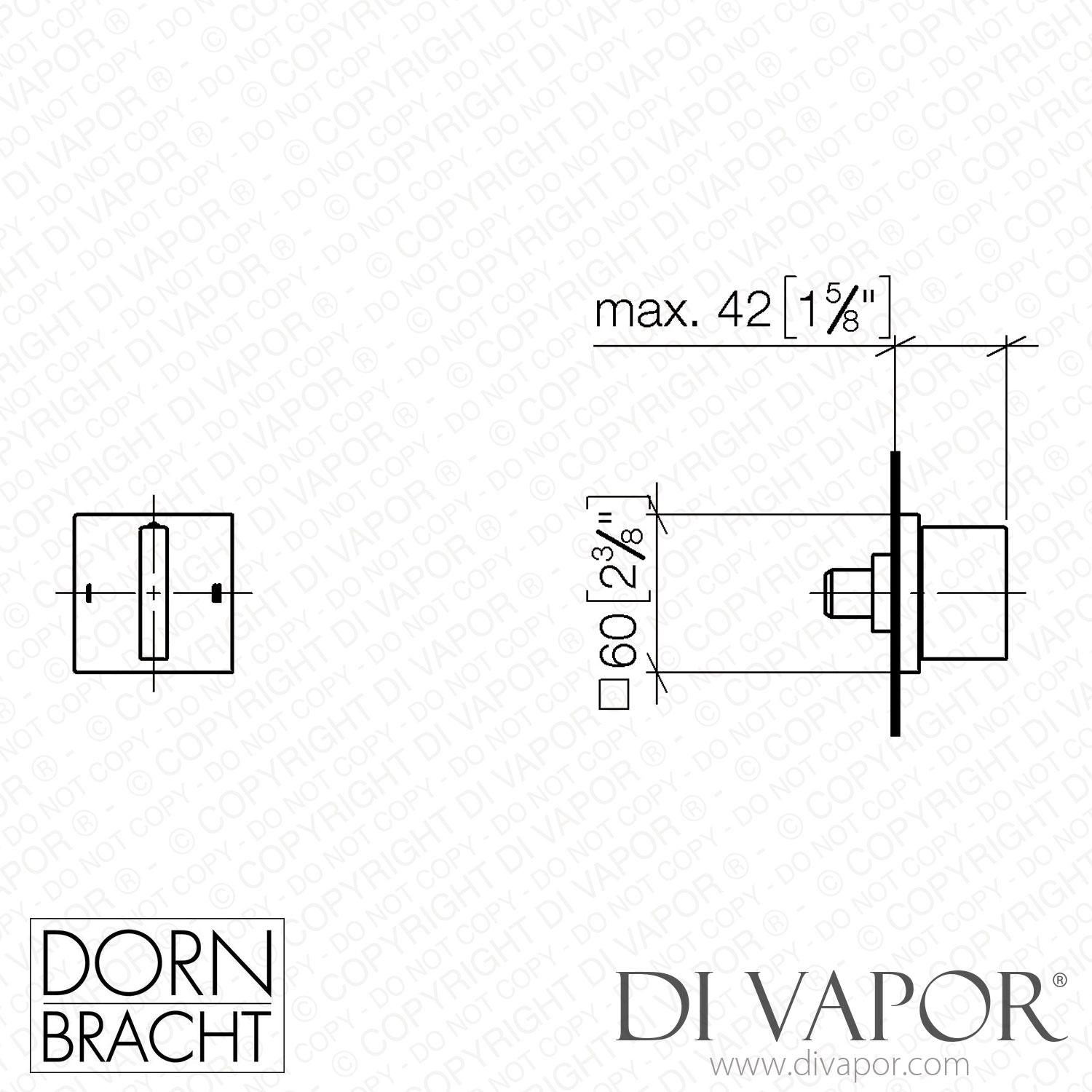 Dornbracht Mem Wall Mounted Two-Way Diverter - Chrome 36 200 782-000010 ...