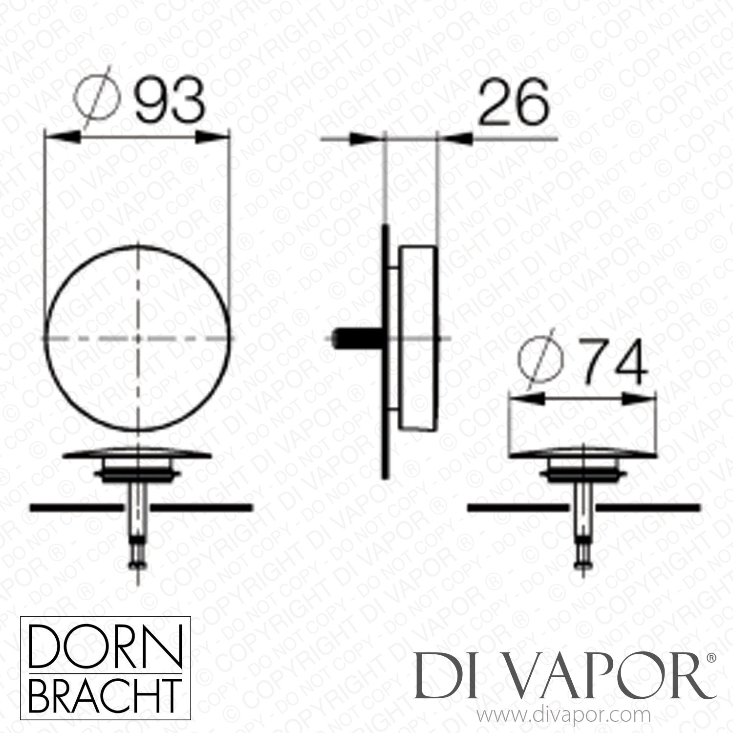 Dornbracht Series-Various Bath Spout with Pop-Up Waste and Overflow ...