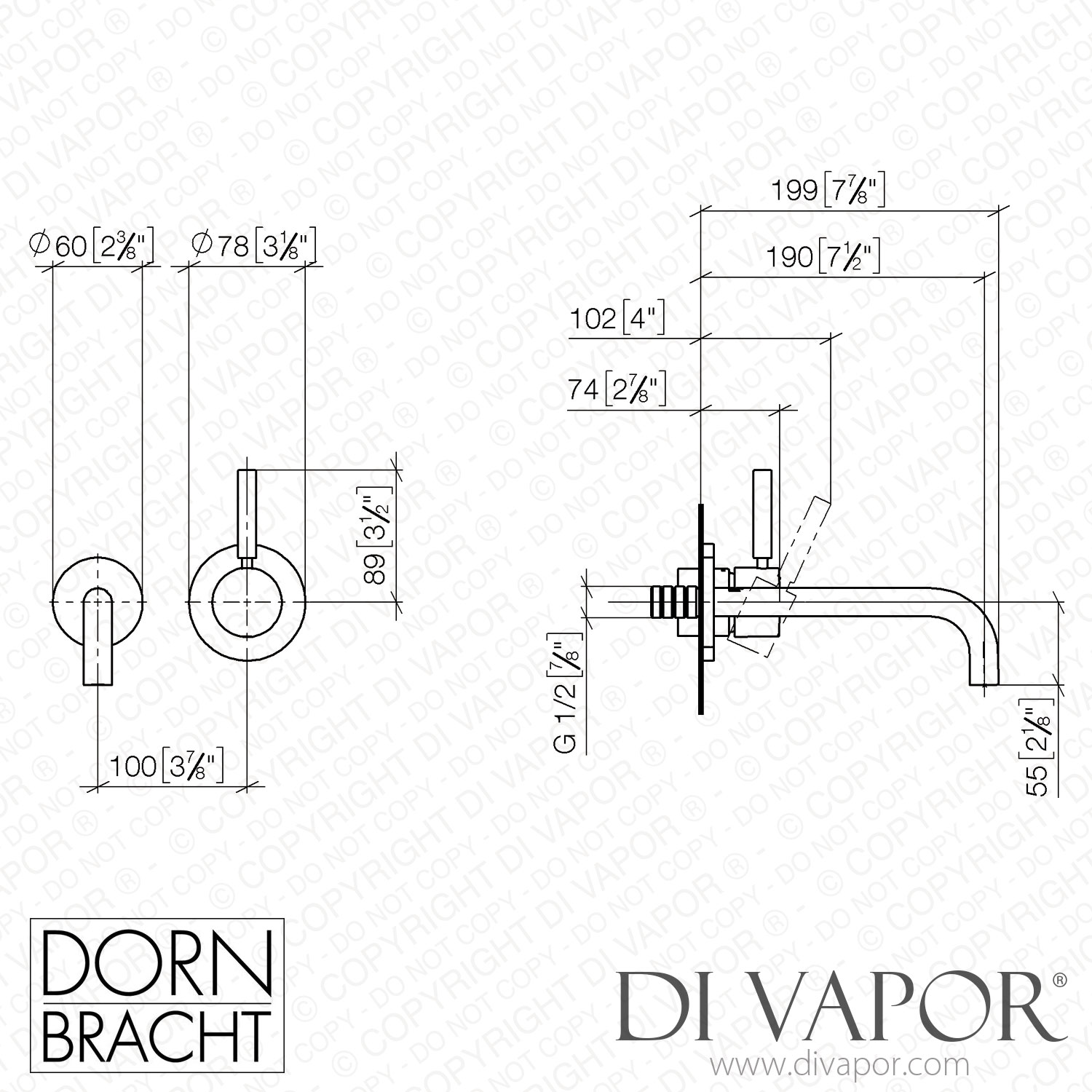 Dornbracht Wall Mounted Single Lever Mixer with Individual Flanges ...