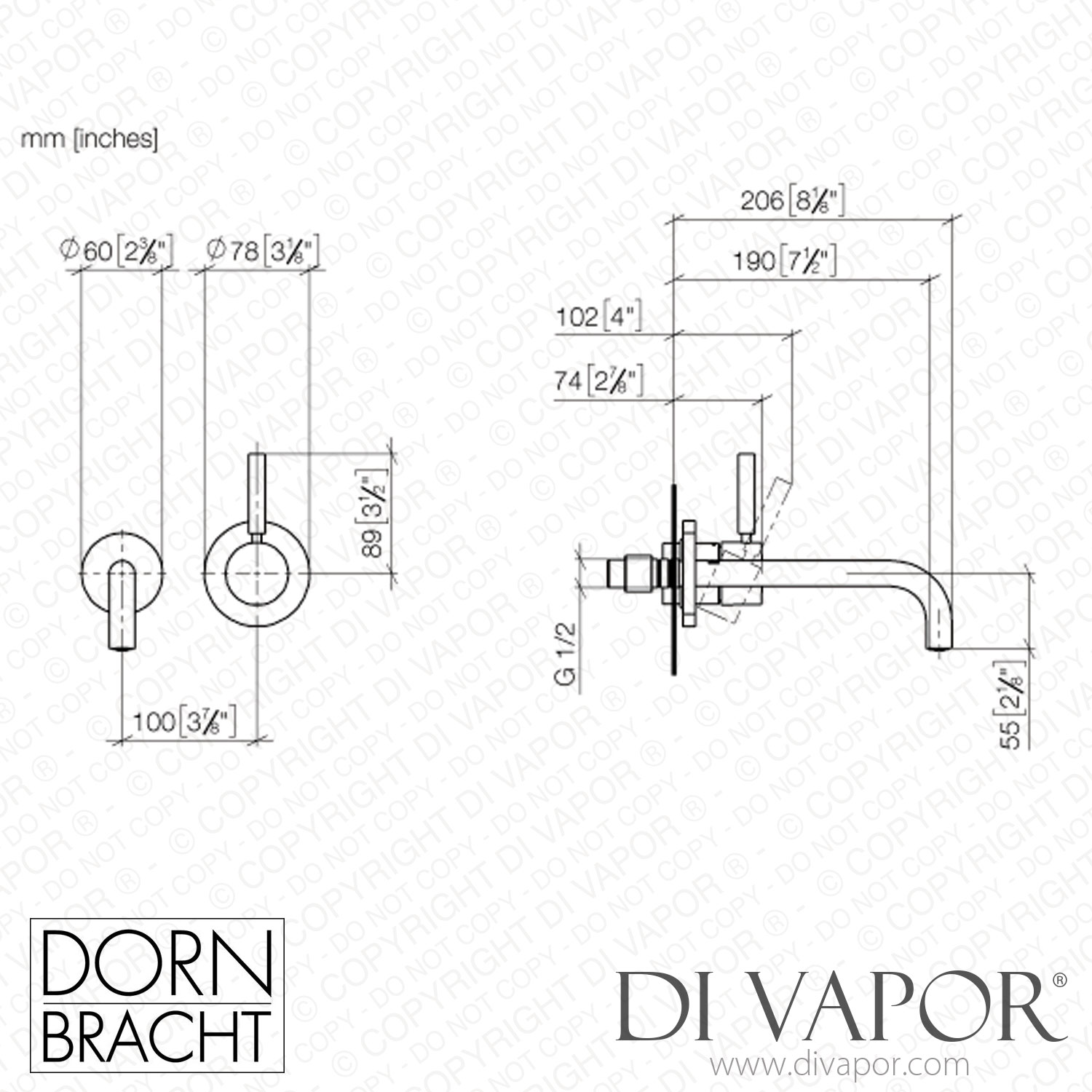 Dornbracht Meta Wall-Mounted Single-Lever Basin Mixer with Individual ...