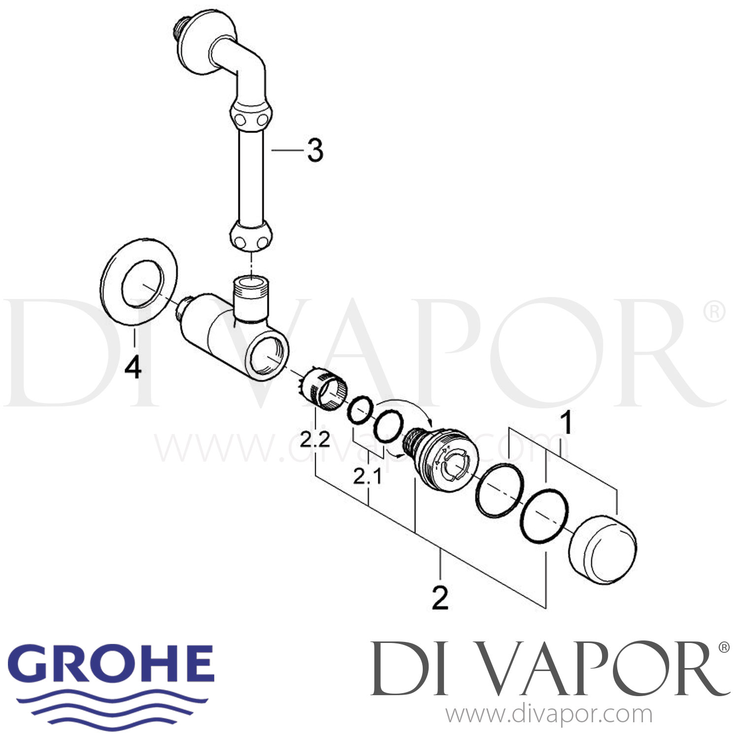 Grohe 36105000 Controecon Self-Closing Shower Valve (1/2 Inch) Spare Parts