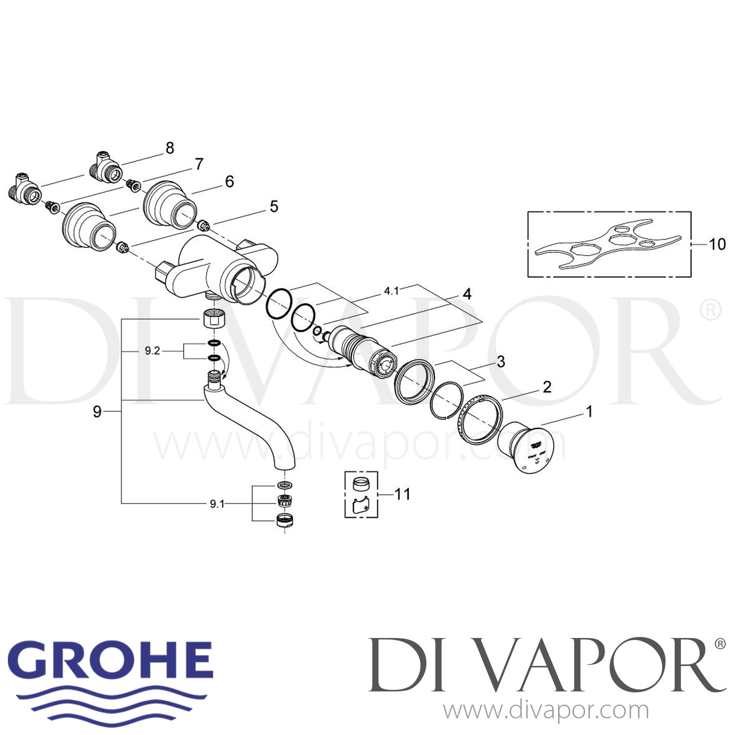Grohe Contromix Public Self-Closing Basin Mixer - 2007 to 2009 - Tap ...