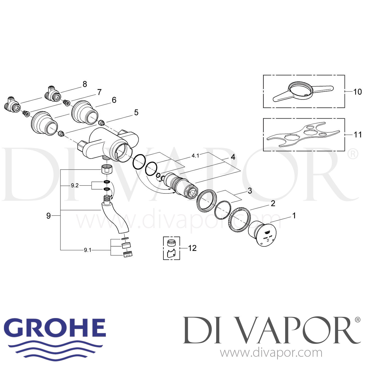 Grohe 36114000 Contromix Public Self-Closing Basin Mixer with Mixing ...