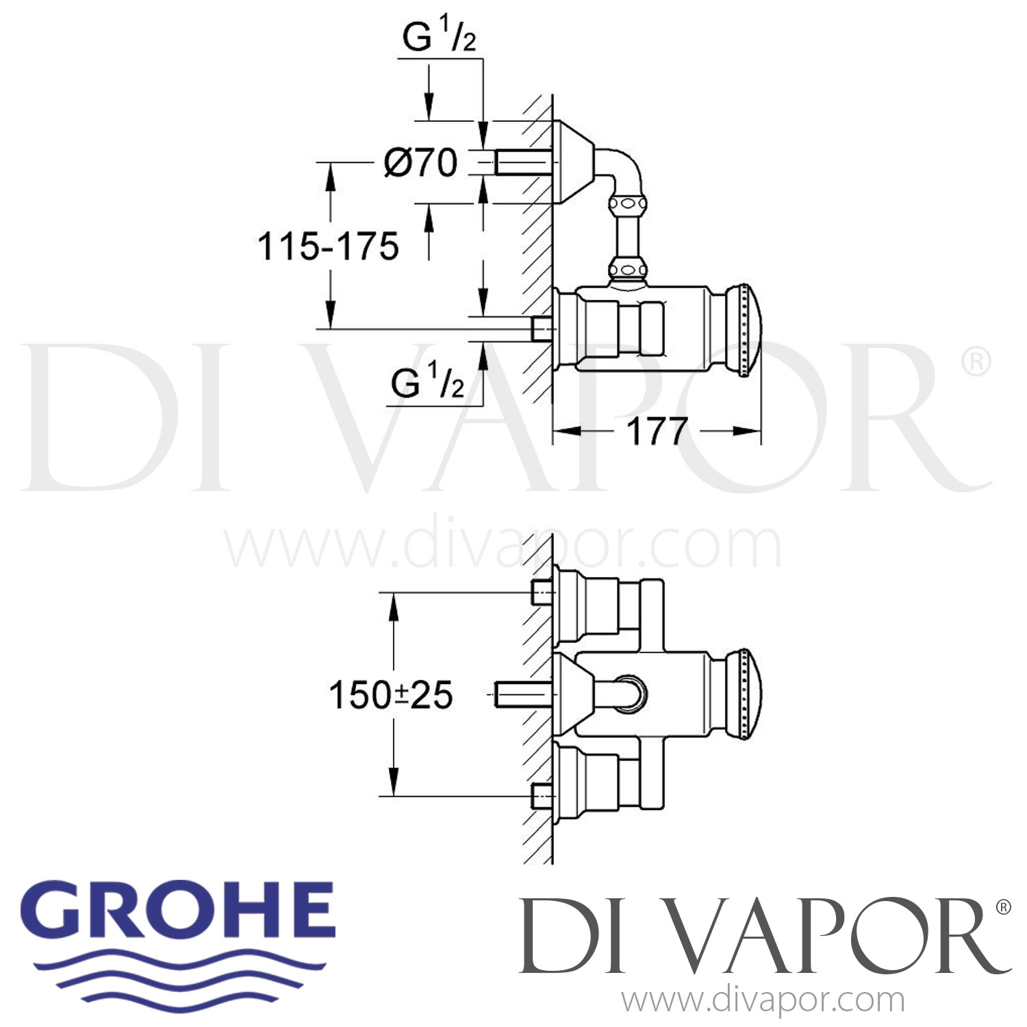 Grohe 36115000 Contromix Public Self-Closing Shower Mixer Spare Parts