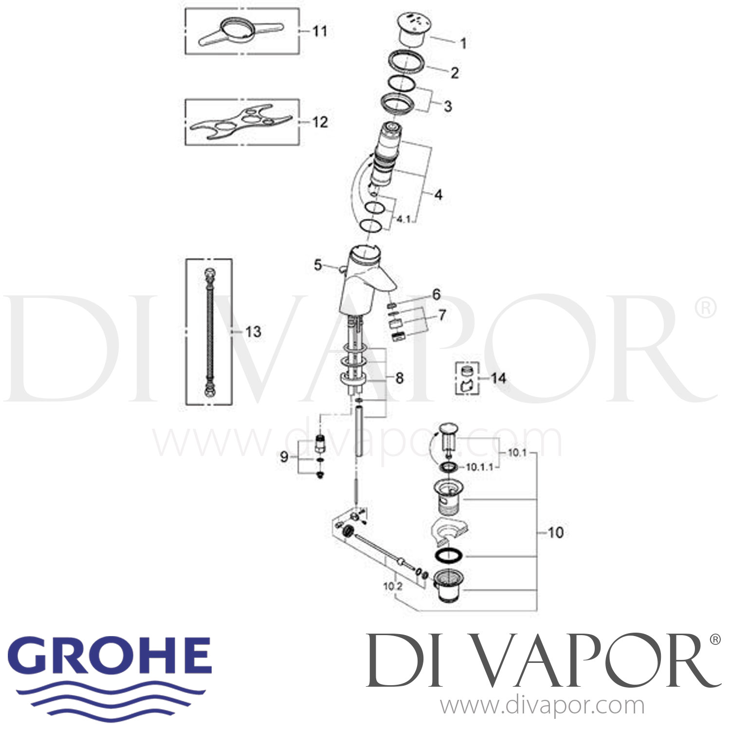 Grohe 36119 Contromix Surf Self-Closing Tap Spare Parts