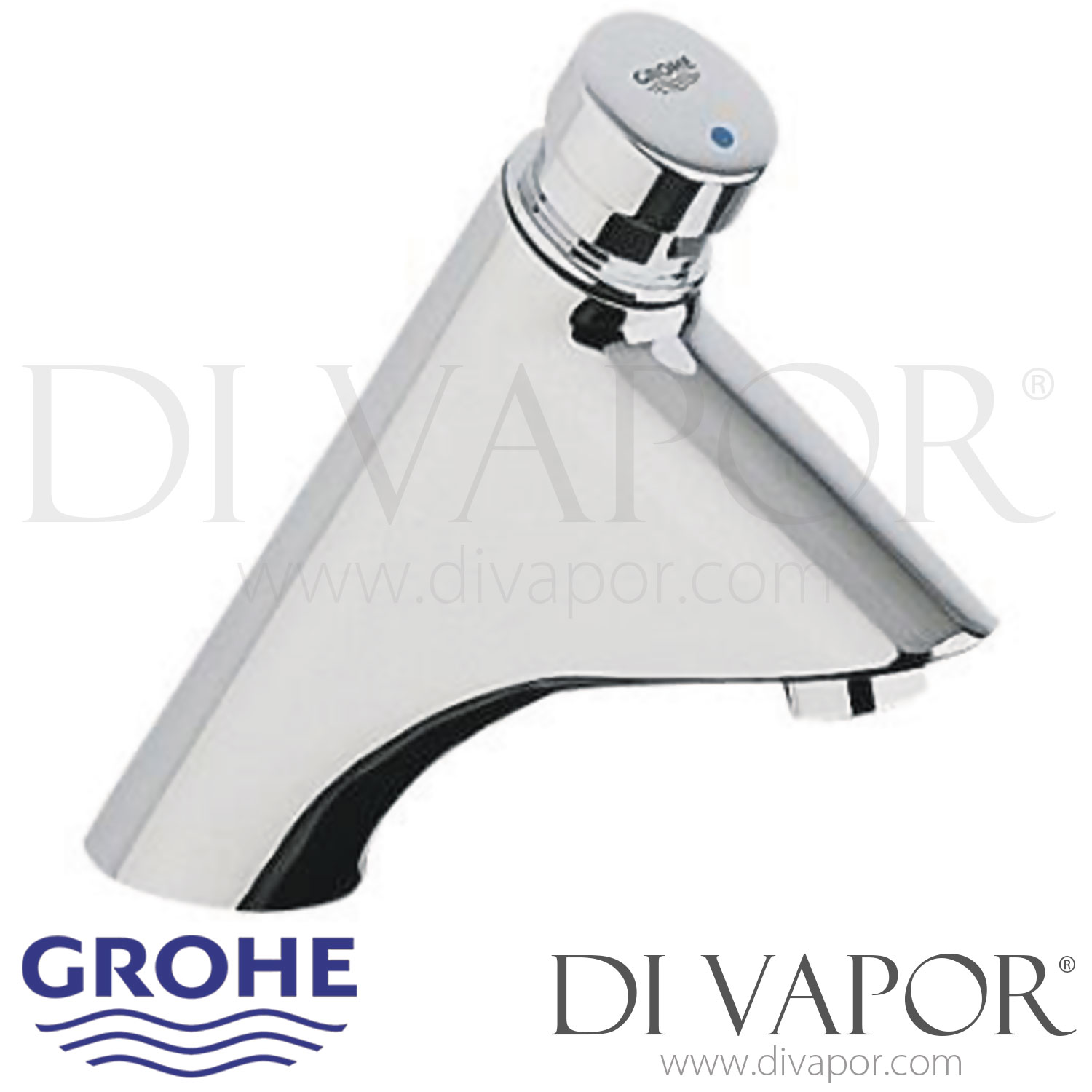 Grohe 36173 | 36173000 Contropress Self-Closing Pillar Tap - Blue (Cold ...