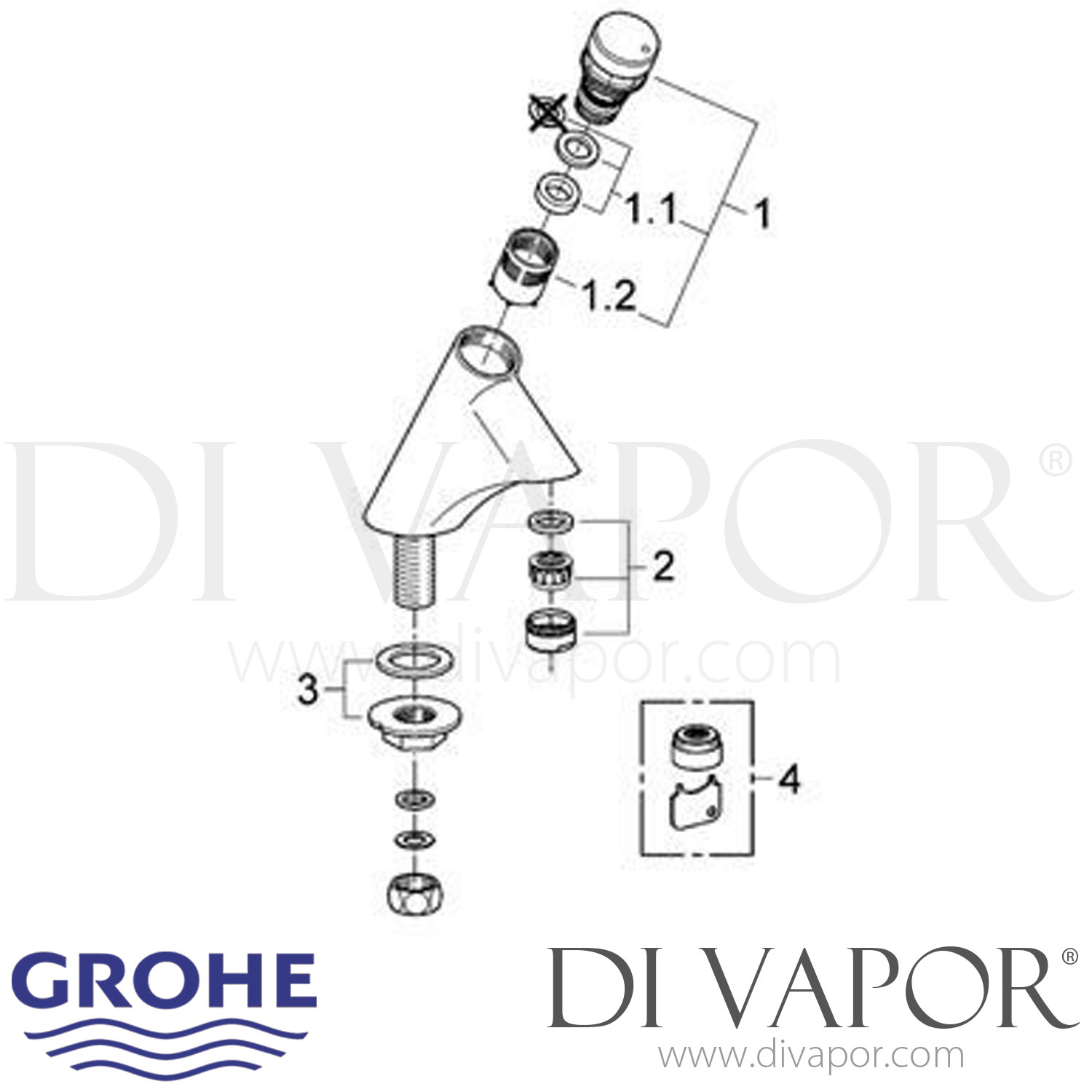 Grohe 36174 Contropress Self-Closing Pillar Tap (1/2 Inch) Spare Parts