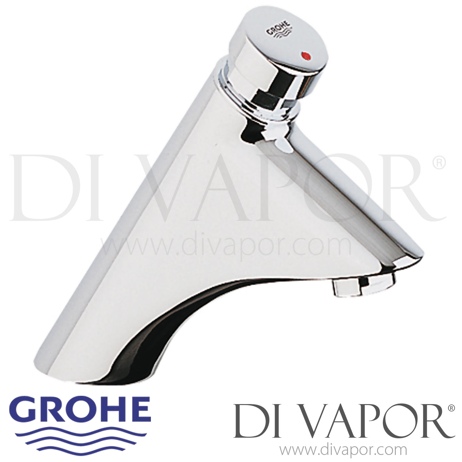 Grohe 36174000 Contropress Self-Closing Pillar Tap - Red (Hot) Marking ...