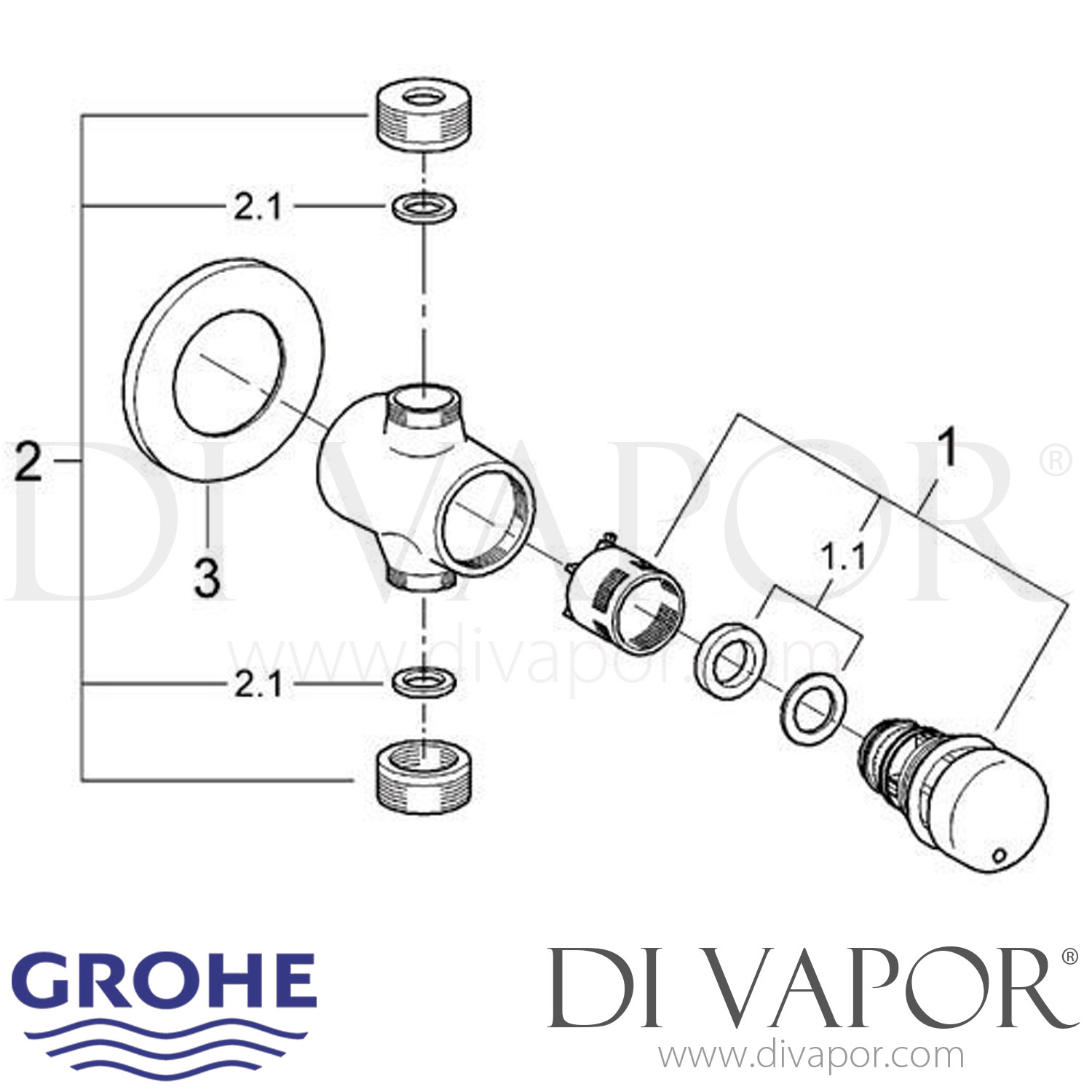 Grohe 36185 | 36185000 Contropress Self-Closing Gate Valve (1/2 Inch ...