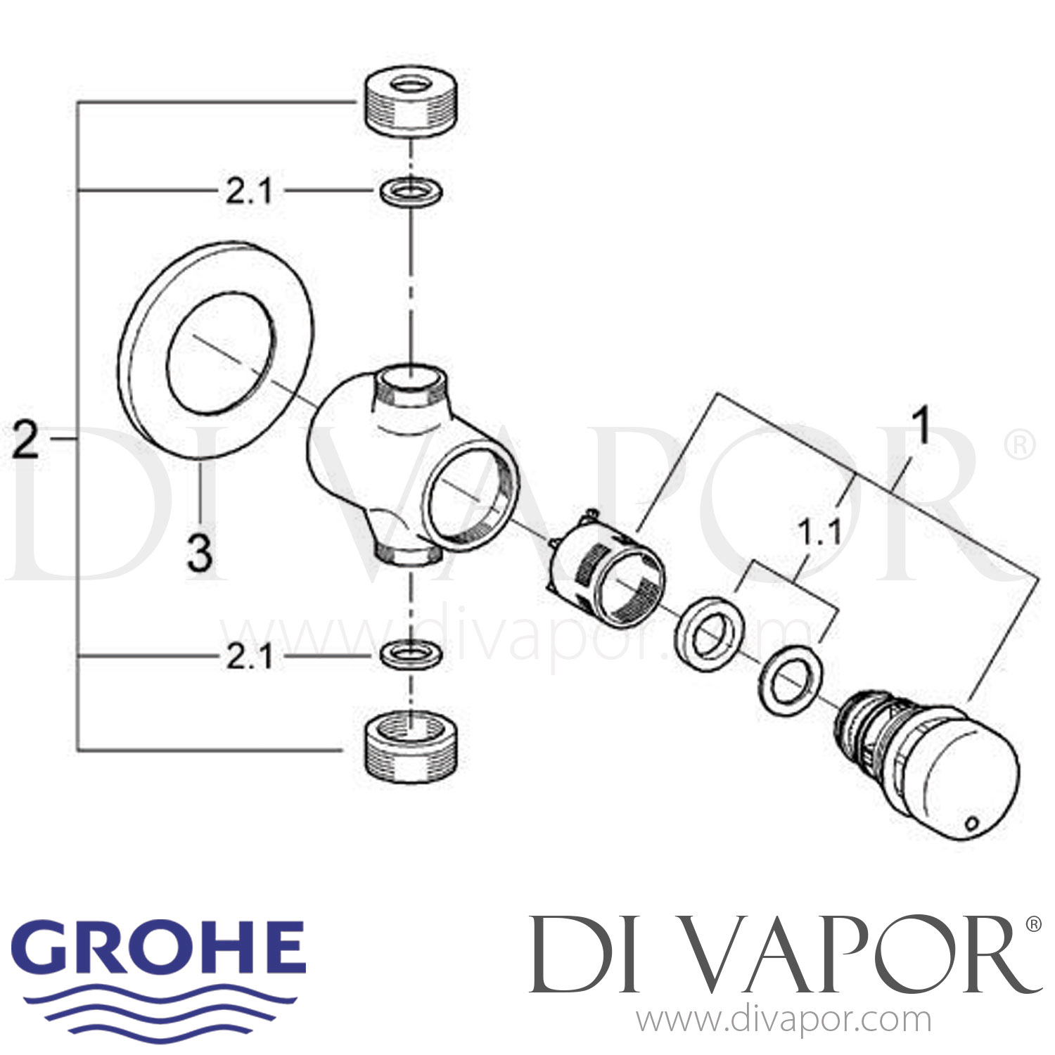 Grohe 36186 | 36186000 Contropress Self-Closing Gate Valve (1/2 Inch ...