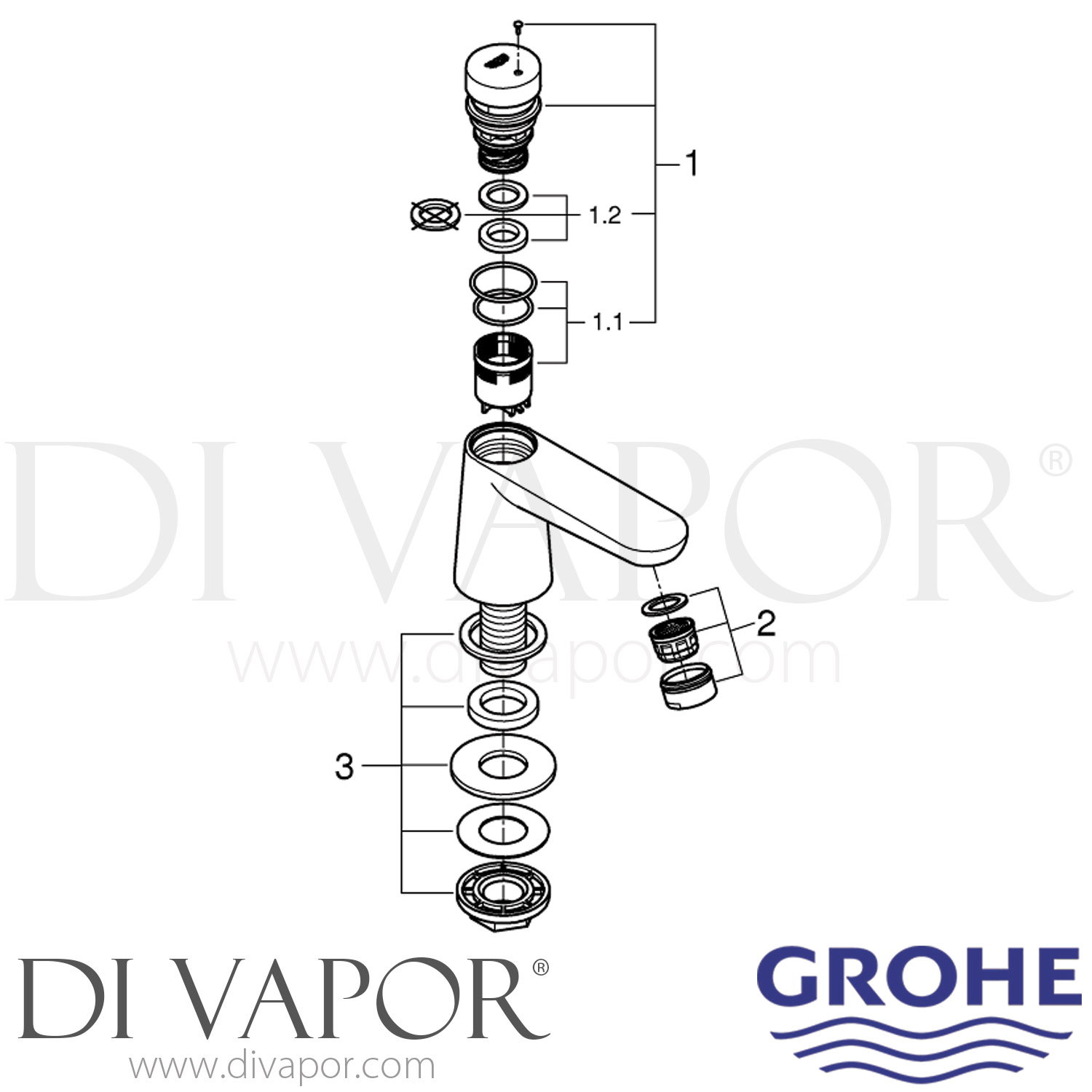 Grohe 36265000 Euroeco Cosmopolitan T Self-Closing Pillar Tap (1/2 Inch ...