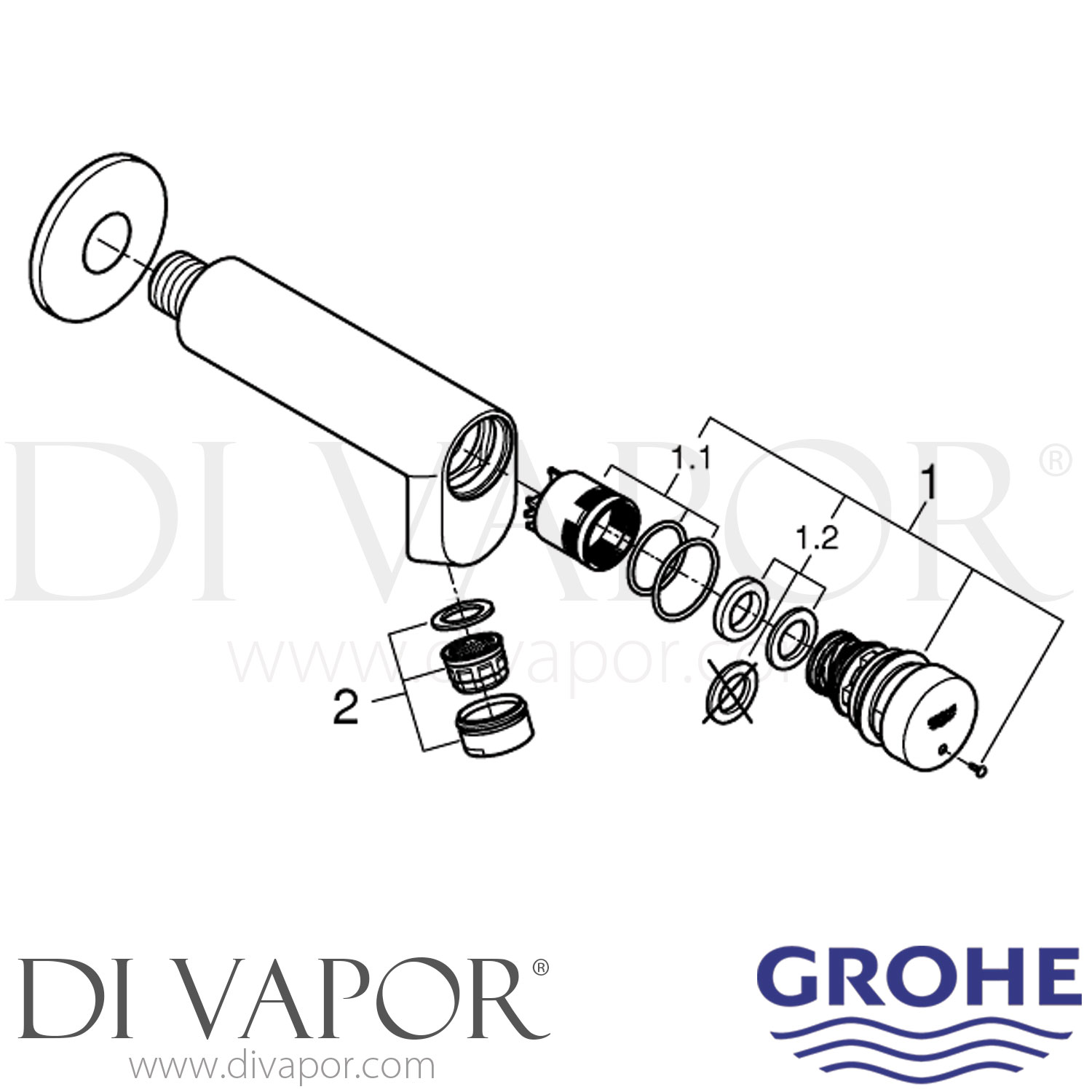 Grohe 36266000 Euroeco Cosmopolitan T Self-Closing Pillar Tap Spare Parts