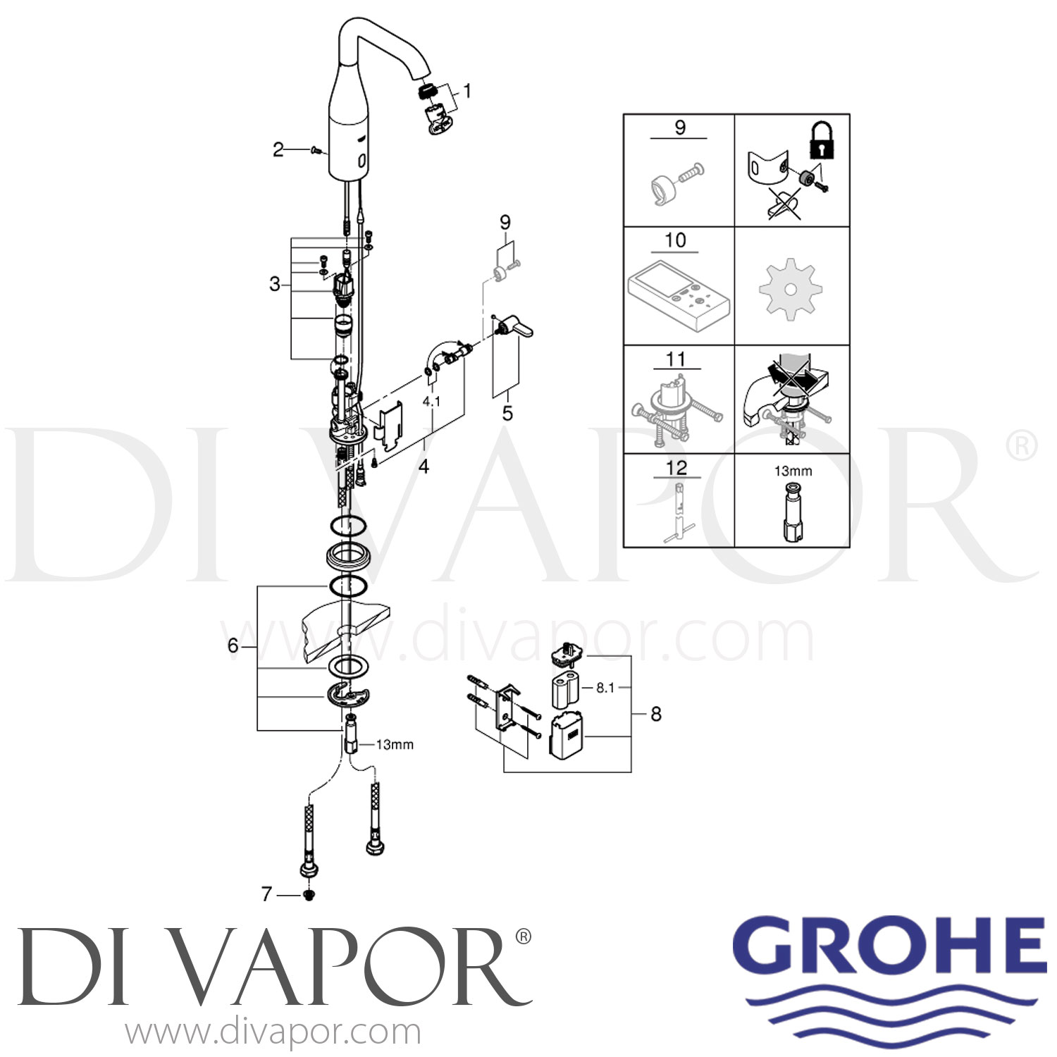 Grohe 36445000 Essence E Infra-Red Electronic Basin Mixer Spare Parts