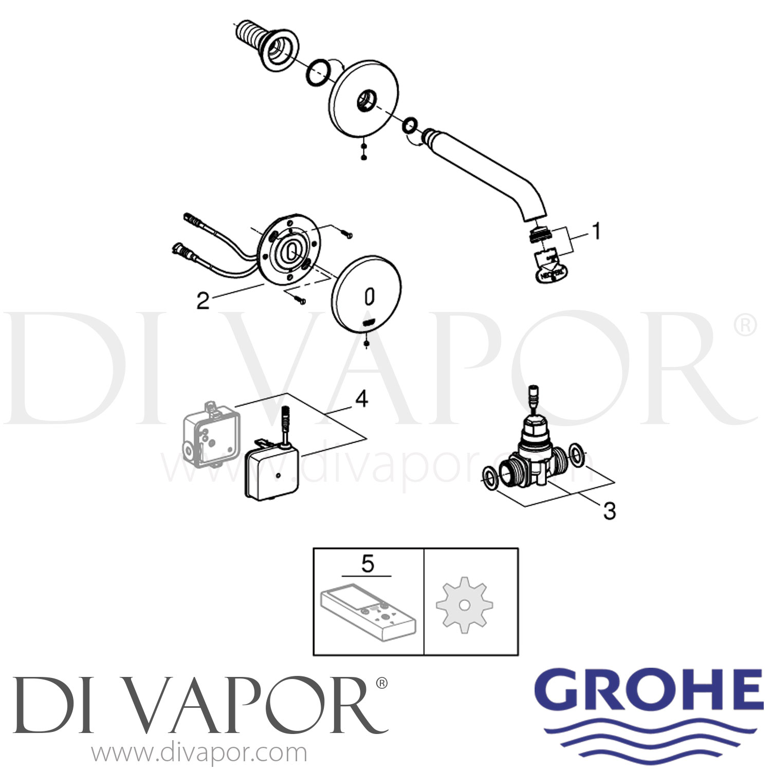 Grohe 36447000 Essence E Infra-Red Electronic Wall Basin Tap without ...