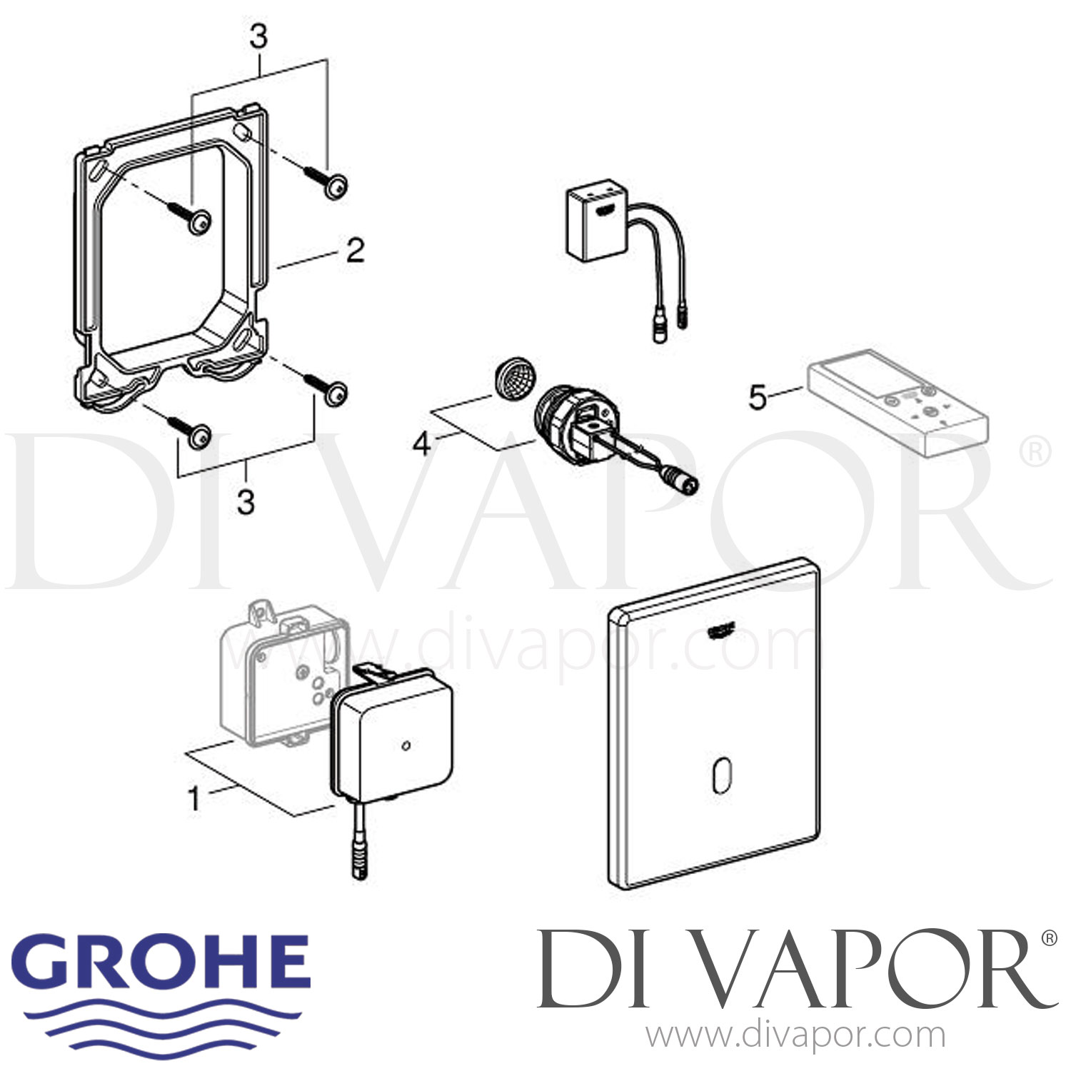 Grohe 37503000 Tectron Skate Bluetooth Infra-Red Electronic for Urinal ...