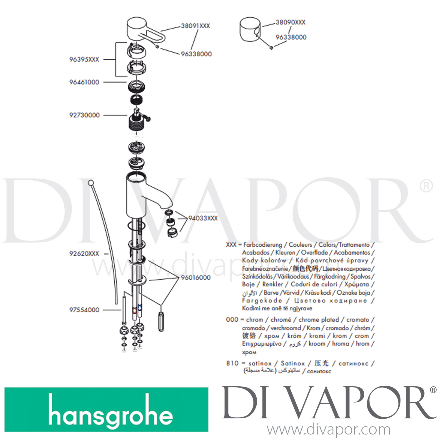 Hansgrohe 38012000 AXOR Uno Single Lever Basin Mixer with U-Handle for ...