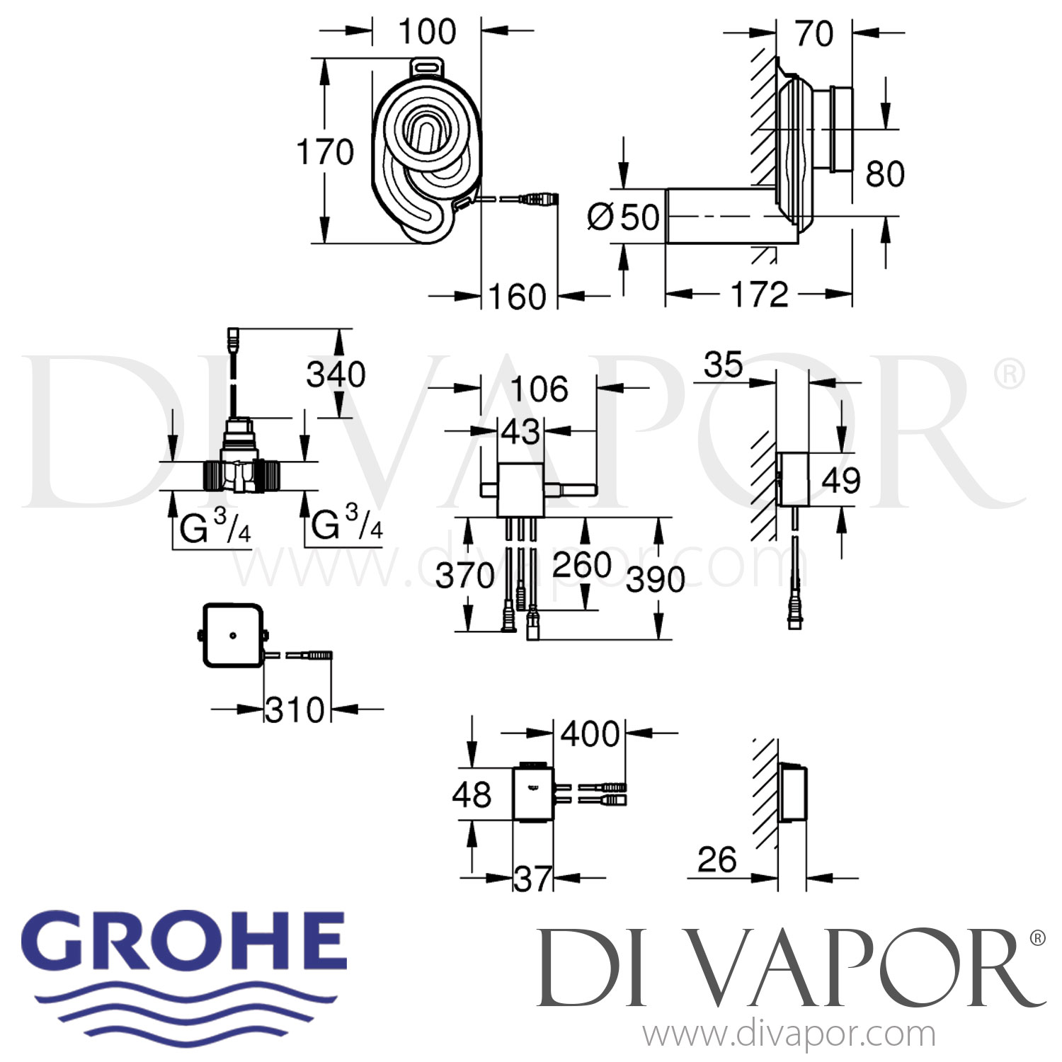Grohe 39369000 Temperature Sensor with Bluetooth for Urinal Spare Parts