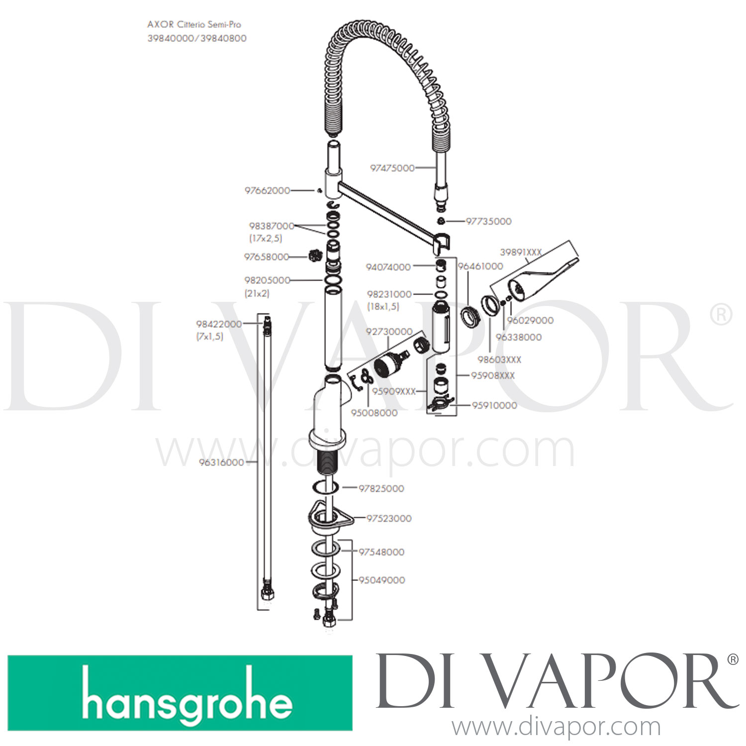 Hansgrohe 39840800 AXOR Citterio Single Lever Kitchen Mixer 230 Semi ...