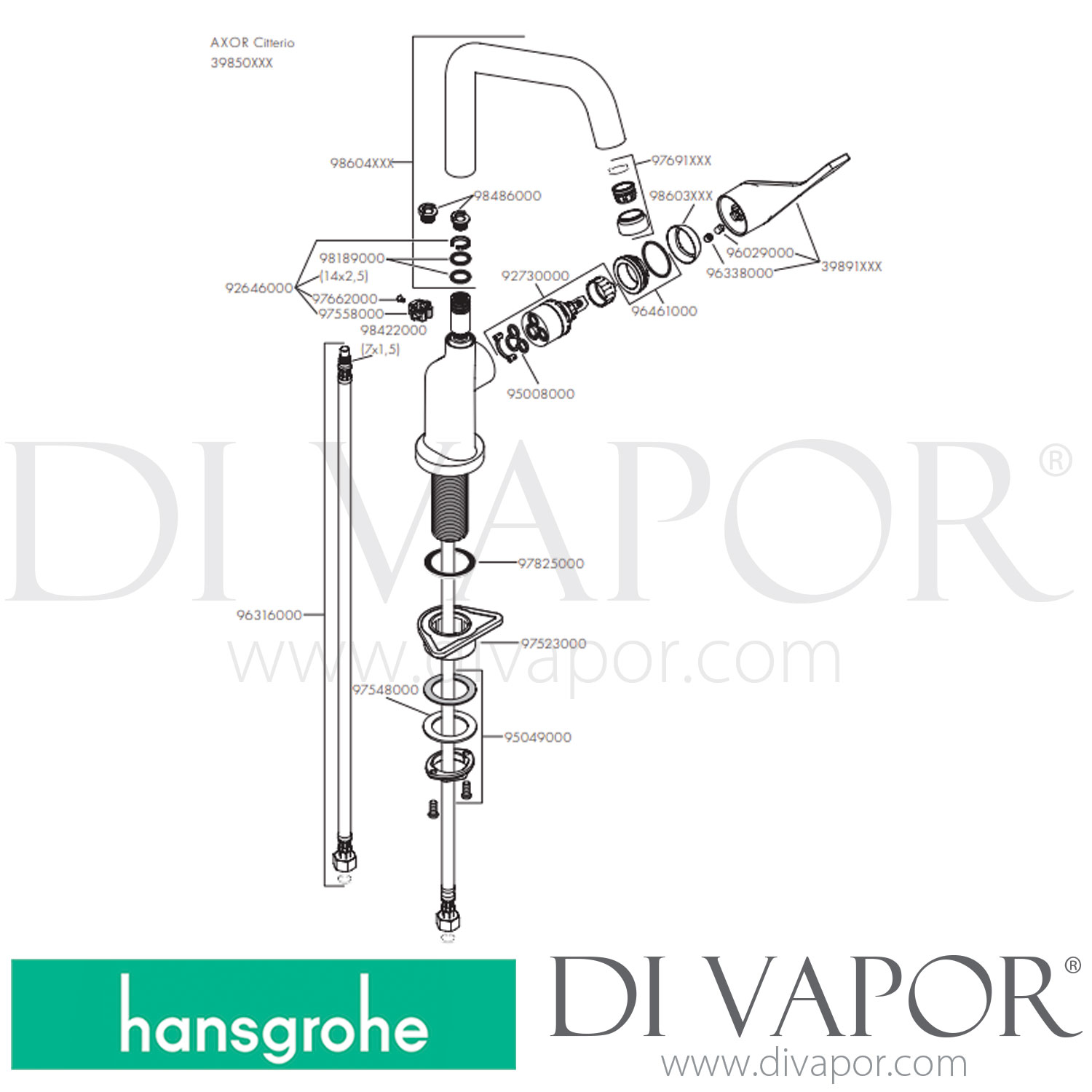 Hansgrohe 39850000 AXOR Citterio Single Lever Kitchen Mixer 260 With ...