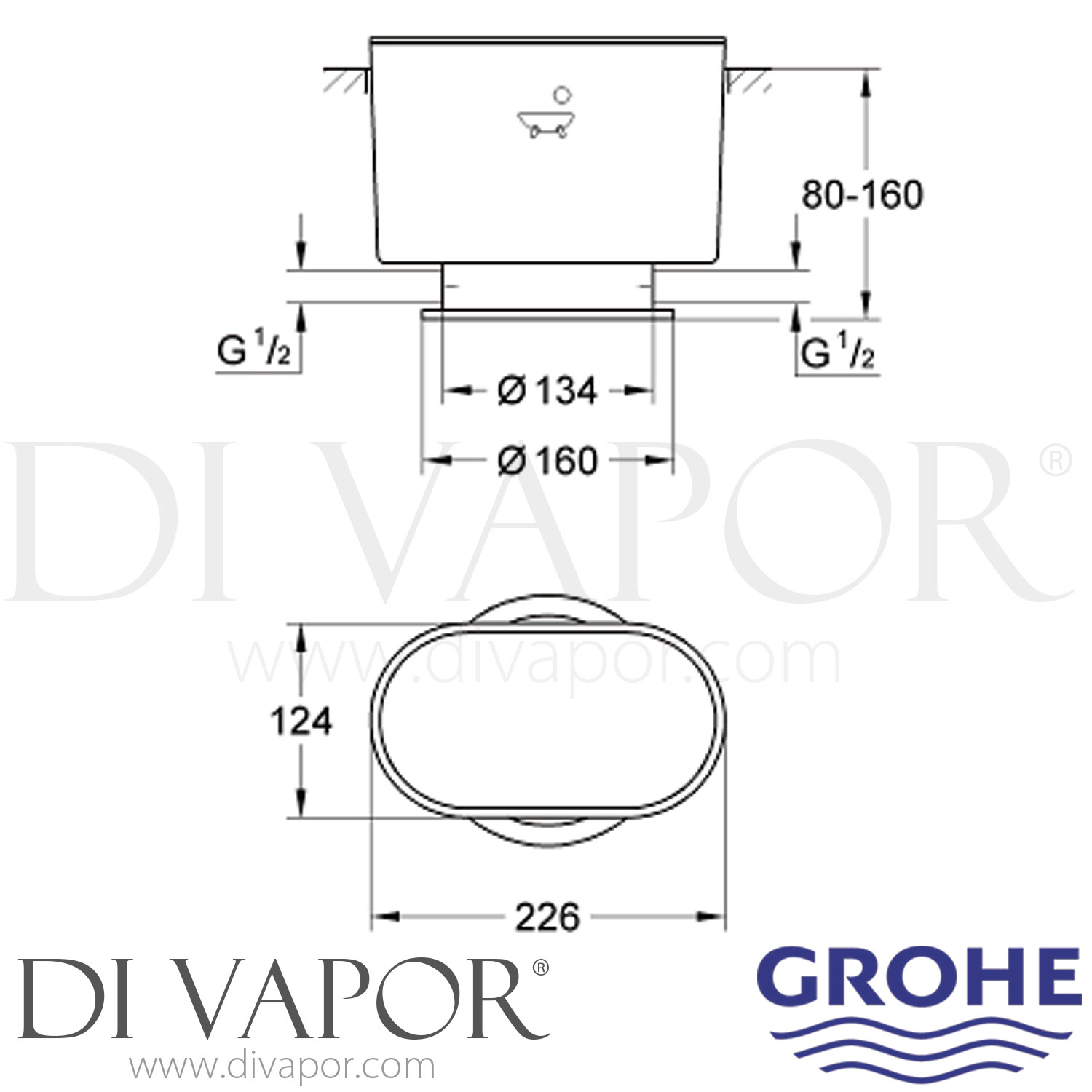Grohe 45473000 Roughing-In-Set for Stand-Alone Bath Mixer Spare Parts