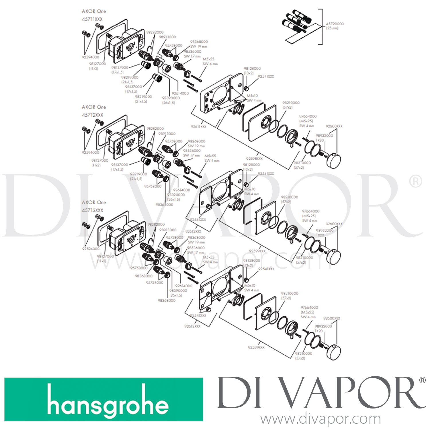 Hansgrohe 45713000 AXOR One Thermostatic Module for Concealed ...