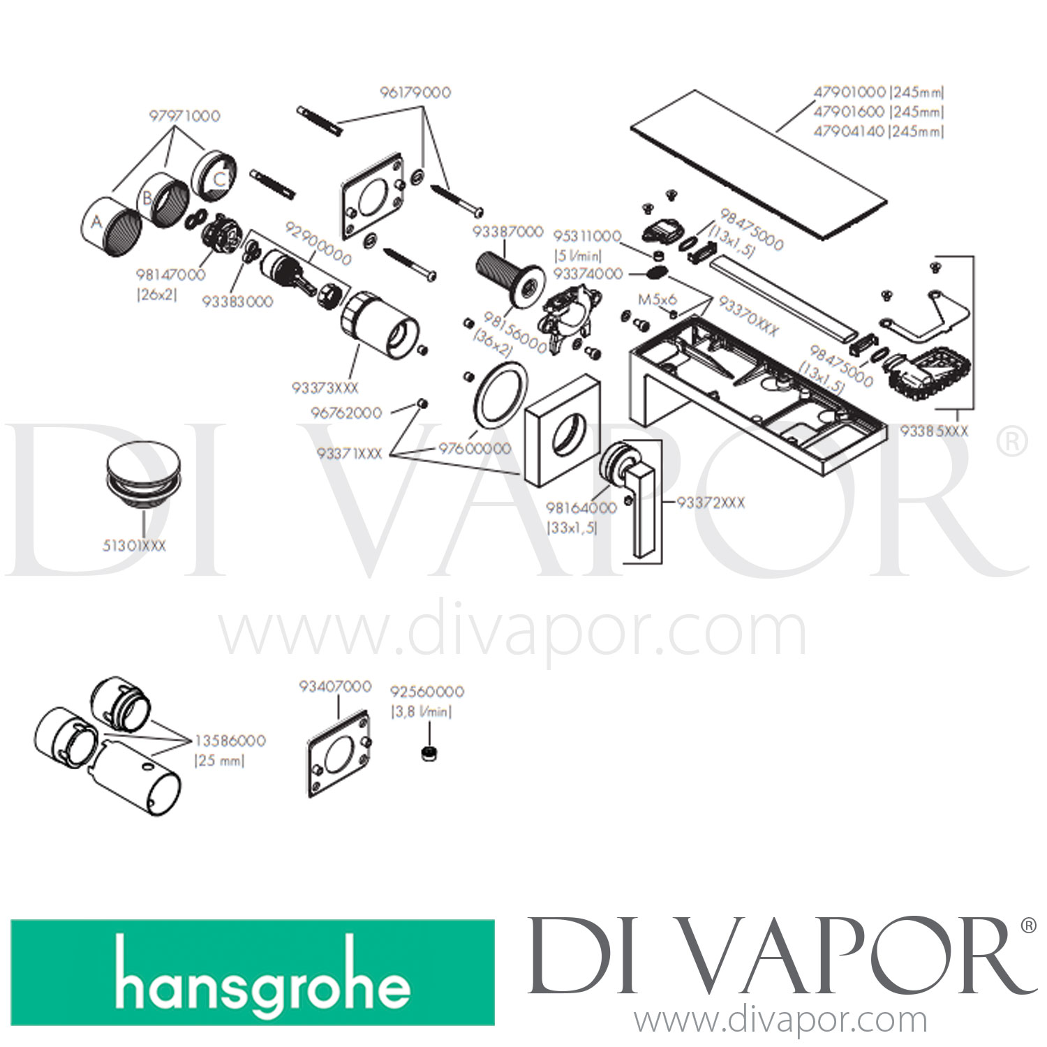 Hansgrohe 47060000 AXOR MyEdition Single Lever Basin Mixer for ...