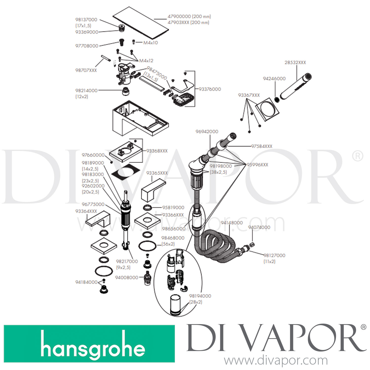 Hansgrohe 47430600 AXOR MyEdition 4-Hole Rim Mounted Bath Mixer >10/21 ...