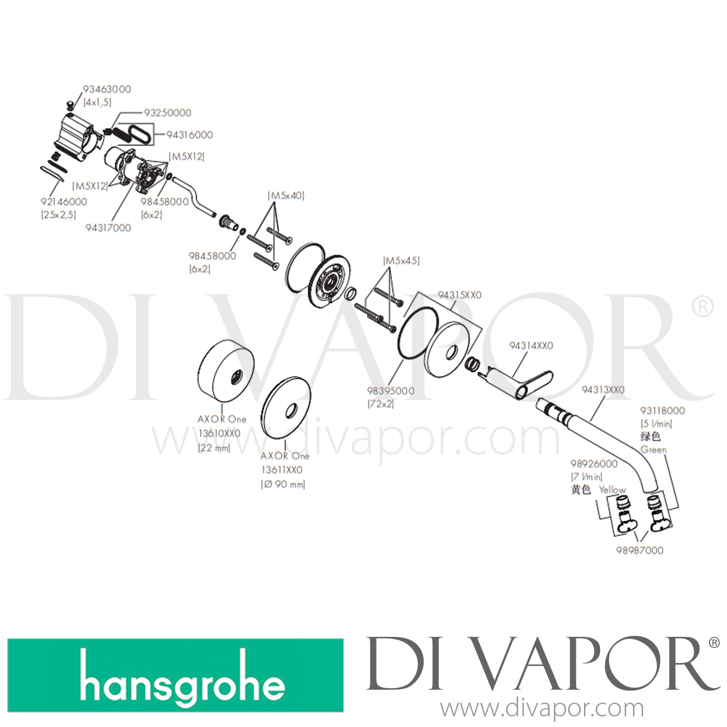 Hansgrohe 48112007 AXOR One Basin Mixer for Concealed Installation Wall ...