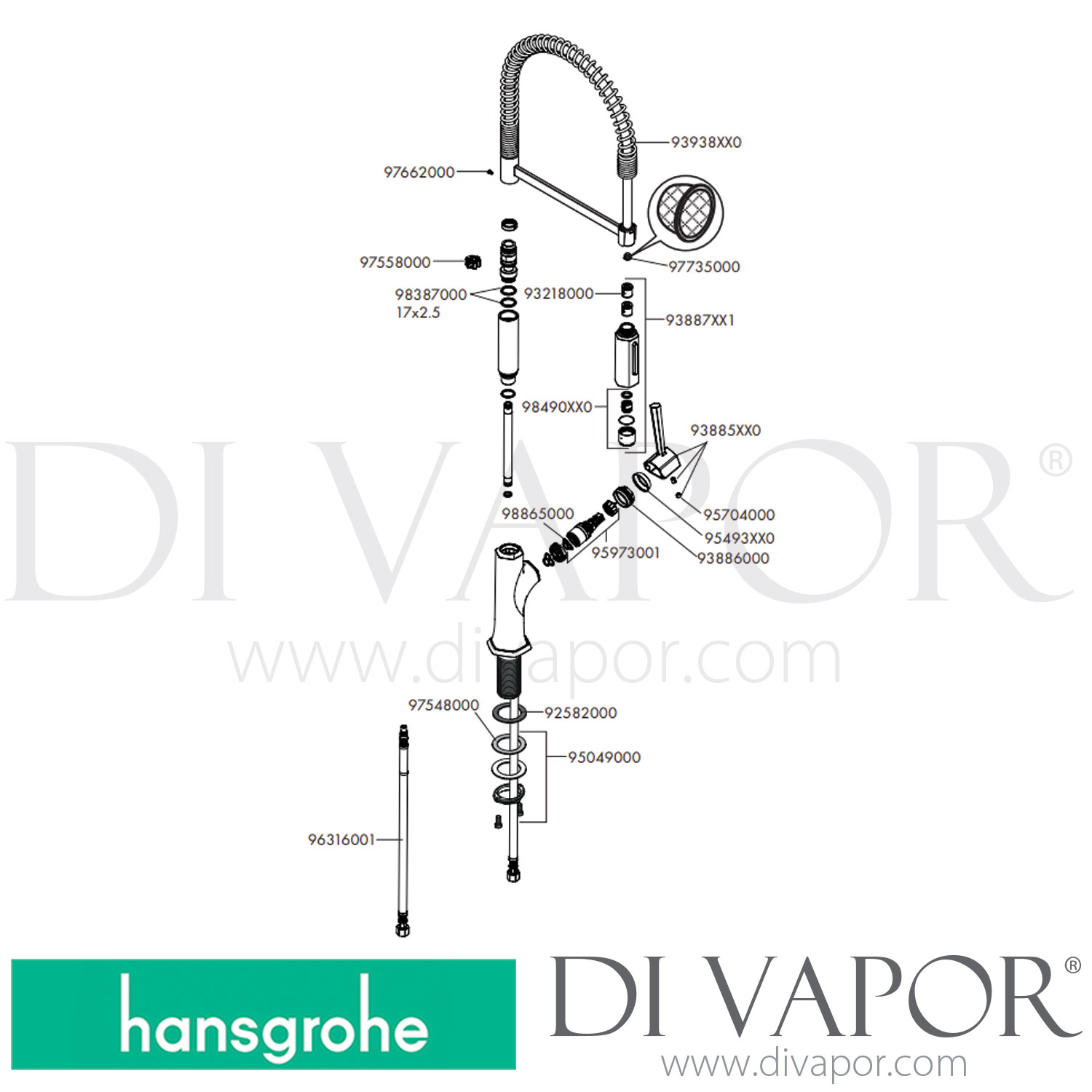 Hansgrohe 04851000 Locarno Single Lever Kitchen Mixer Semi-Pro, 2Jet ...