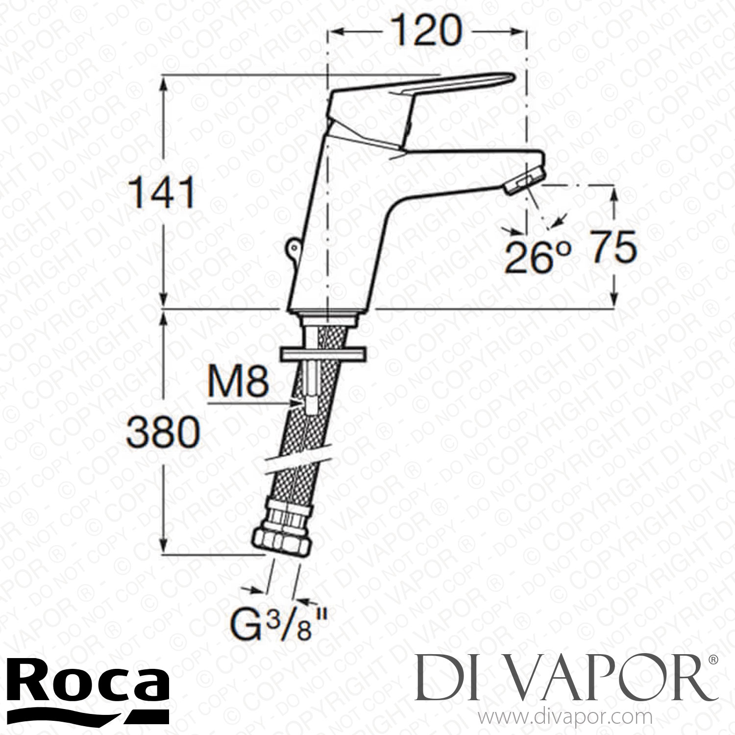 Roca Alfa Smooth Body Cold Start Single Lever Chrome Basin Mixer Tap ...