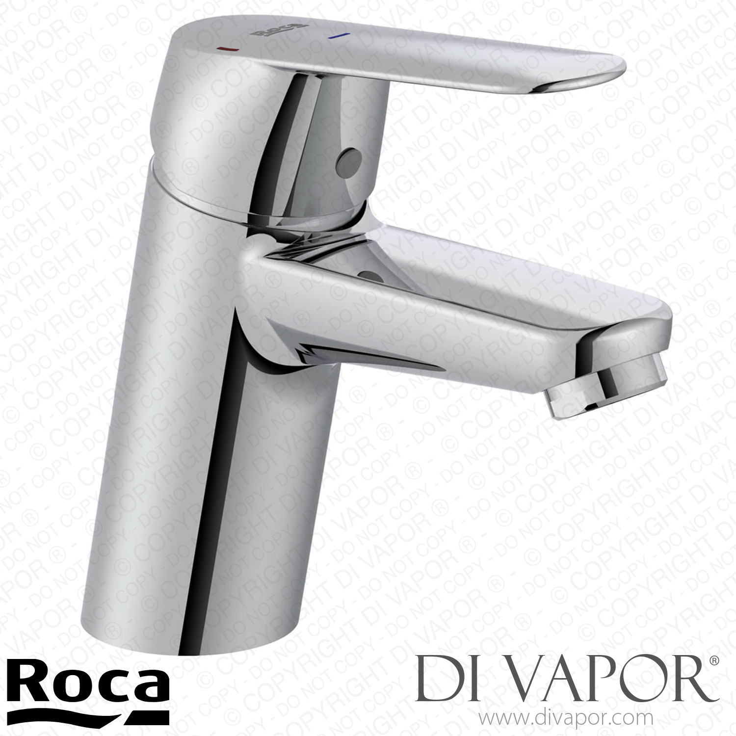Roca Alfa Smooth Body Cold Start Single Lever Chrome Basin Mixer Tap ...