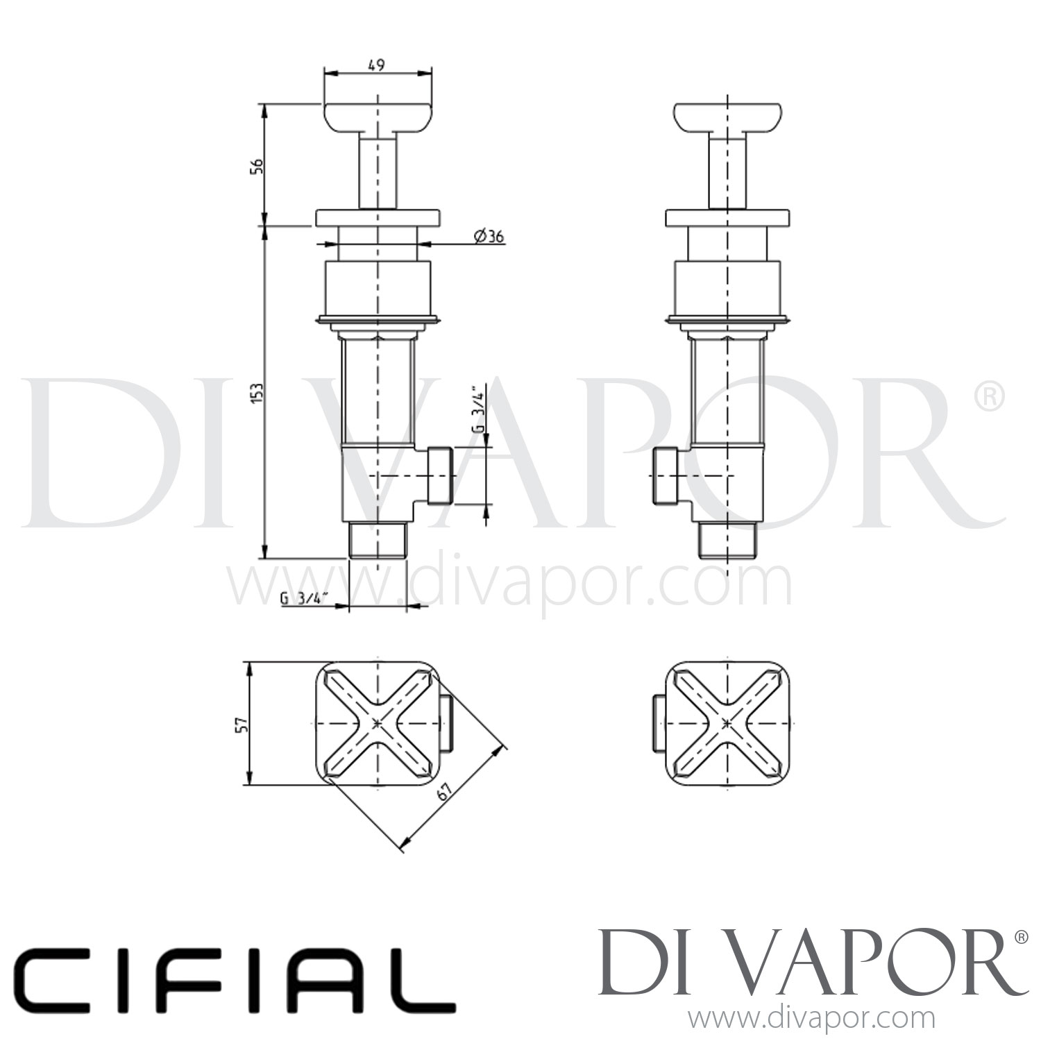 Cifial 600033TX Texa Deck Valves and Aqua Filler Spare Parts