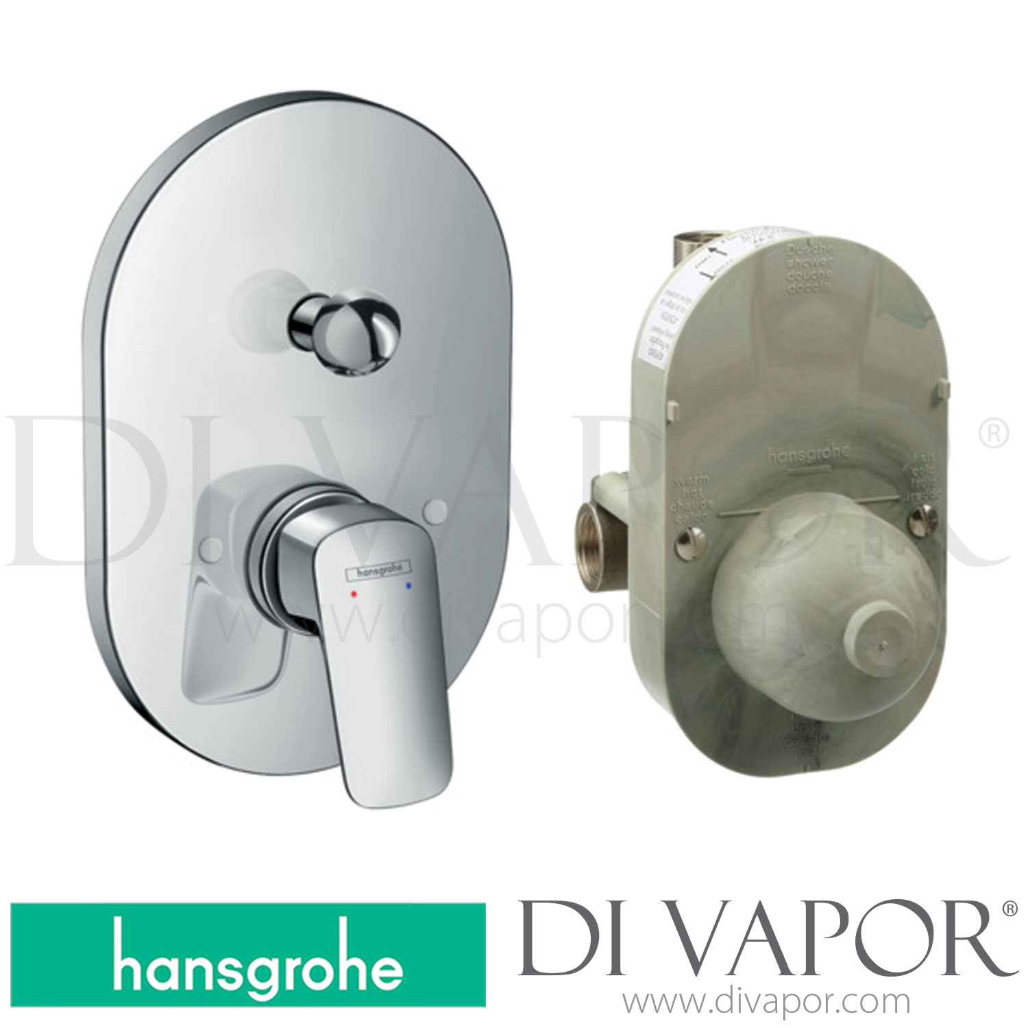 Hansgrohe 71409000 Logis Single Lever Bath Mixer Set for Concealed ...