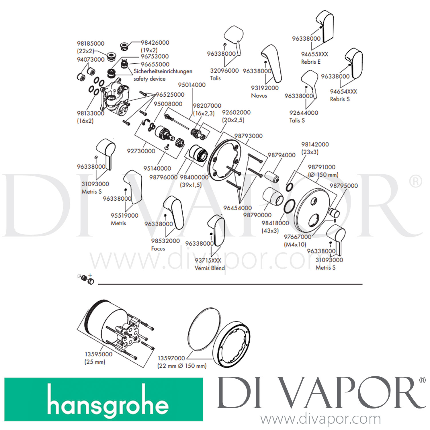 Hansgrohe 71467000 Vernis Blend Single Lever Bath Mixer for Concealed ...