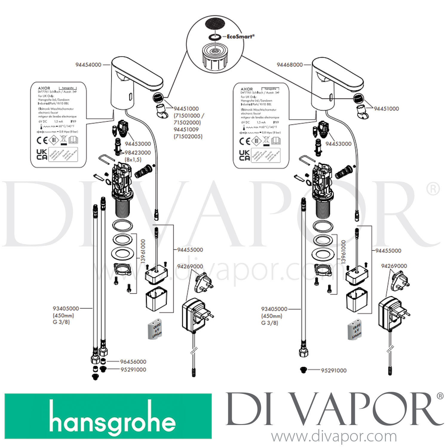 Hansgrohe 71503000 Vernis Blend Electronic Basin Mixer for Cold Water ...