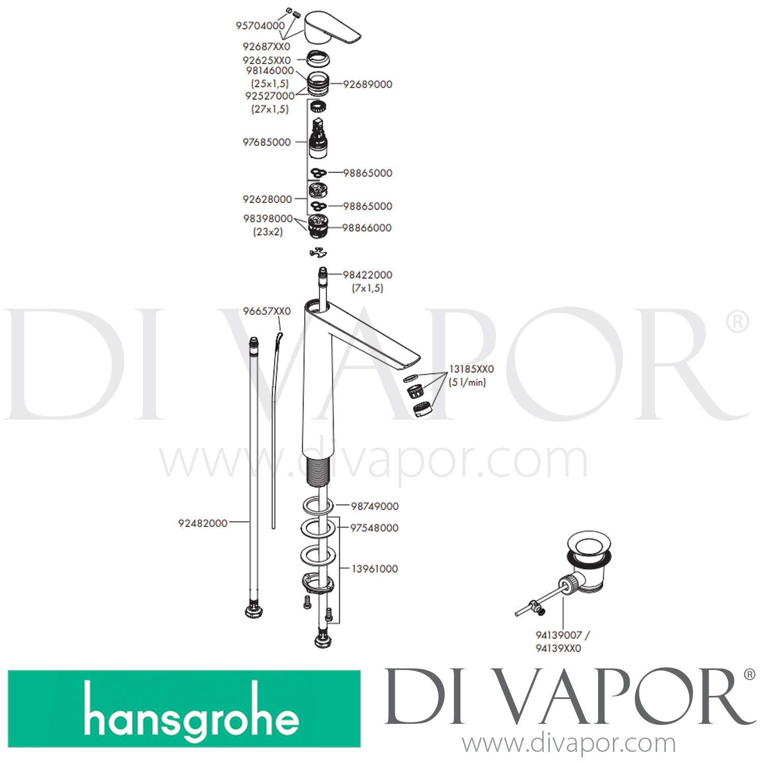 Hansgrohe 71716147 Talis E Single Lever Basin Mixer 240 with Pop-Up ...