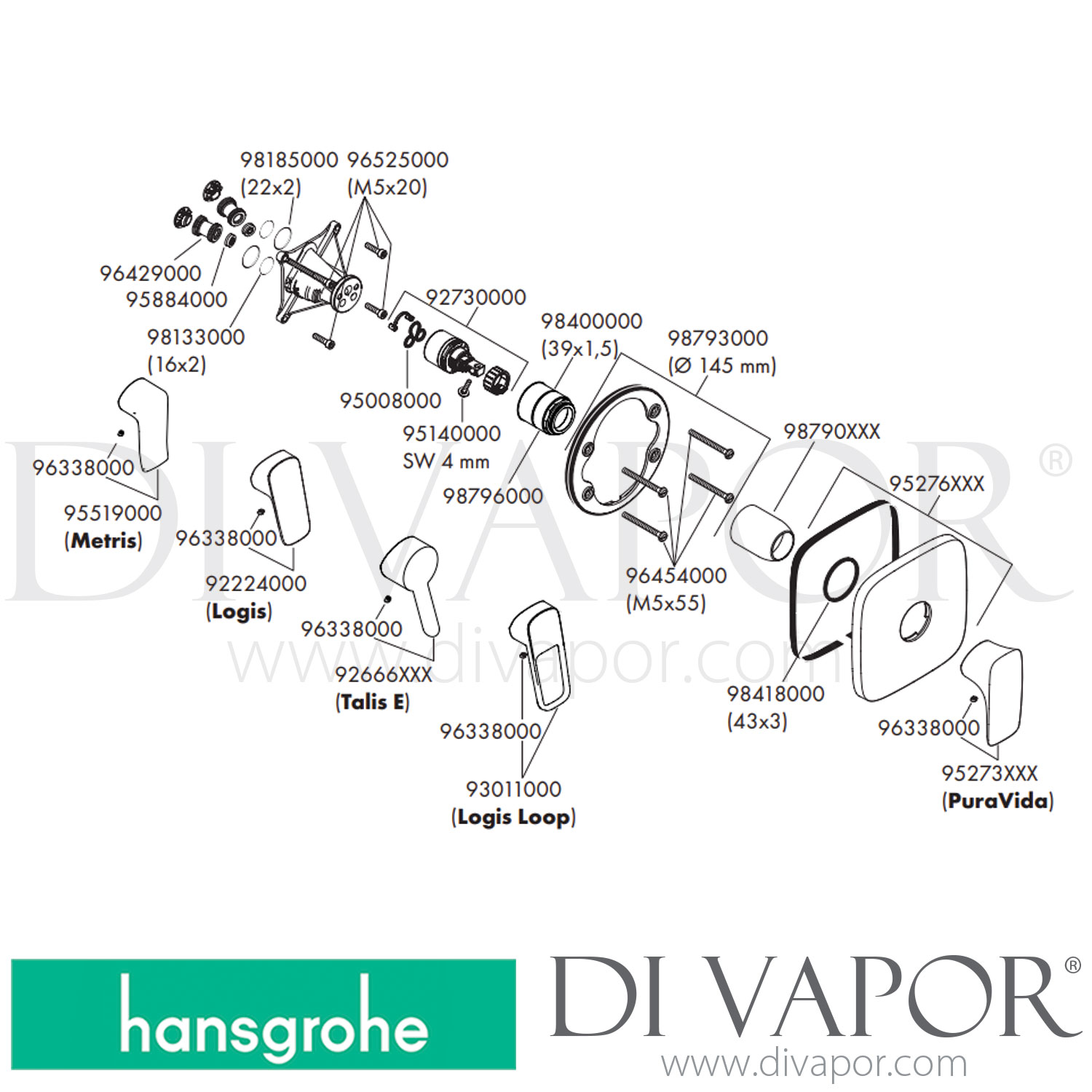 Hansgrohe 71765140 Talis E Single Lever Shower Mixer for Concealed ...