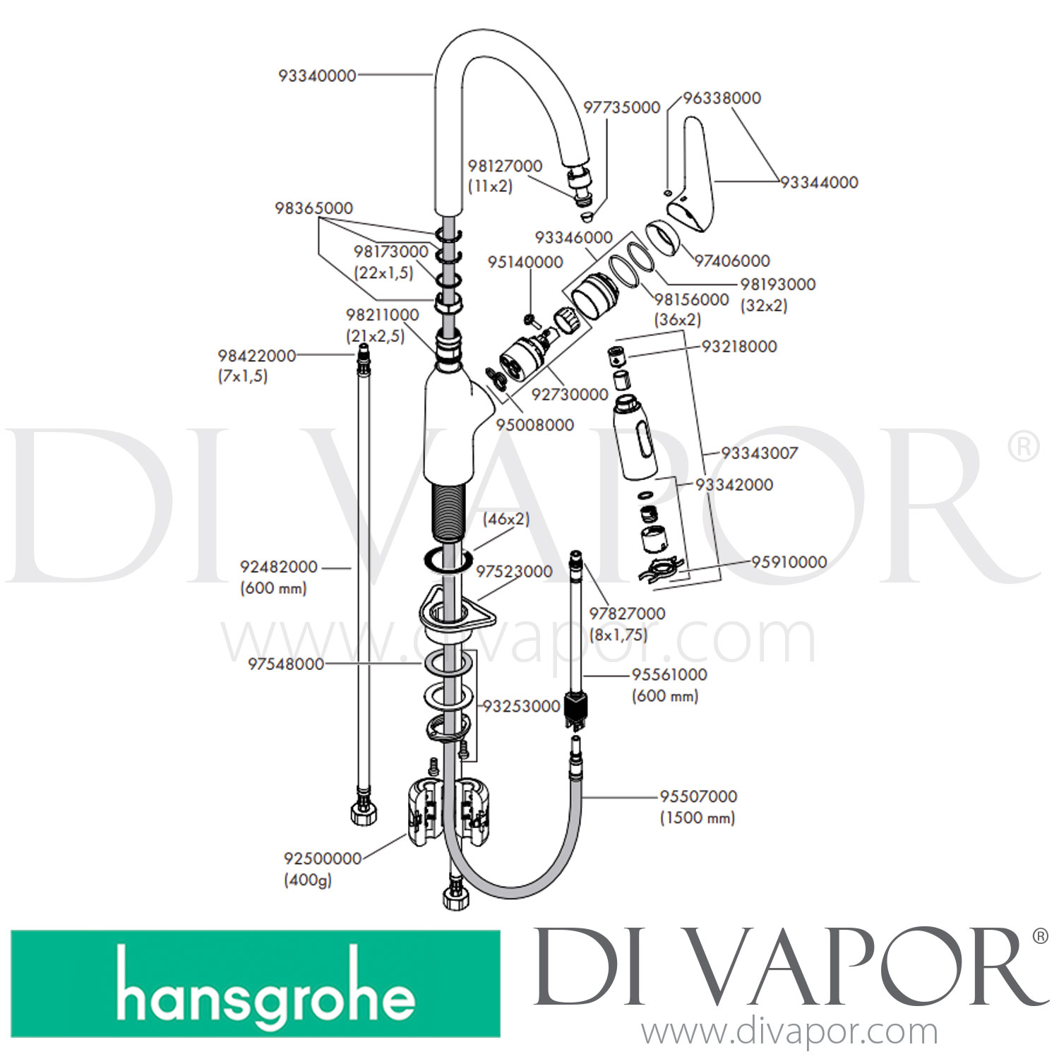 Hansgrohe 71800007 Focus M42 Single Lever Kitchen Mixer 220, Pull-Out ...